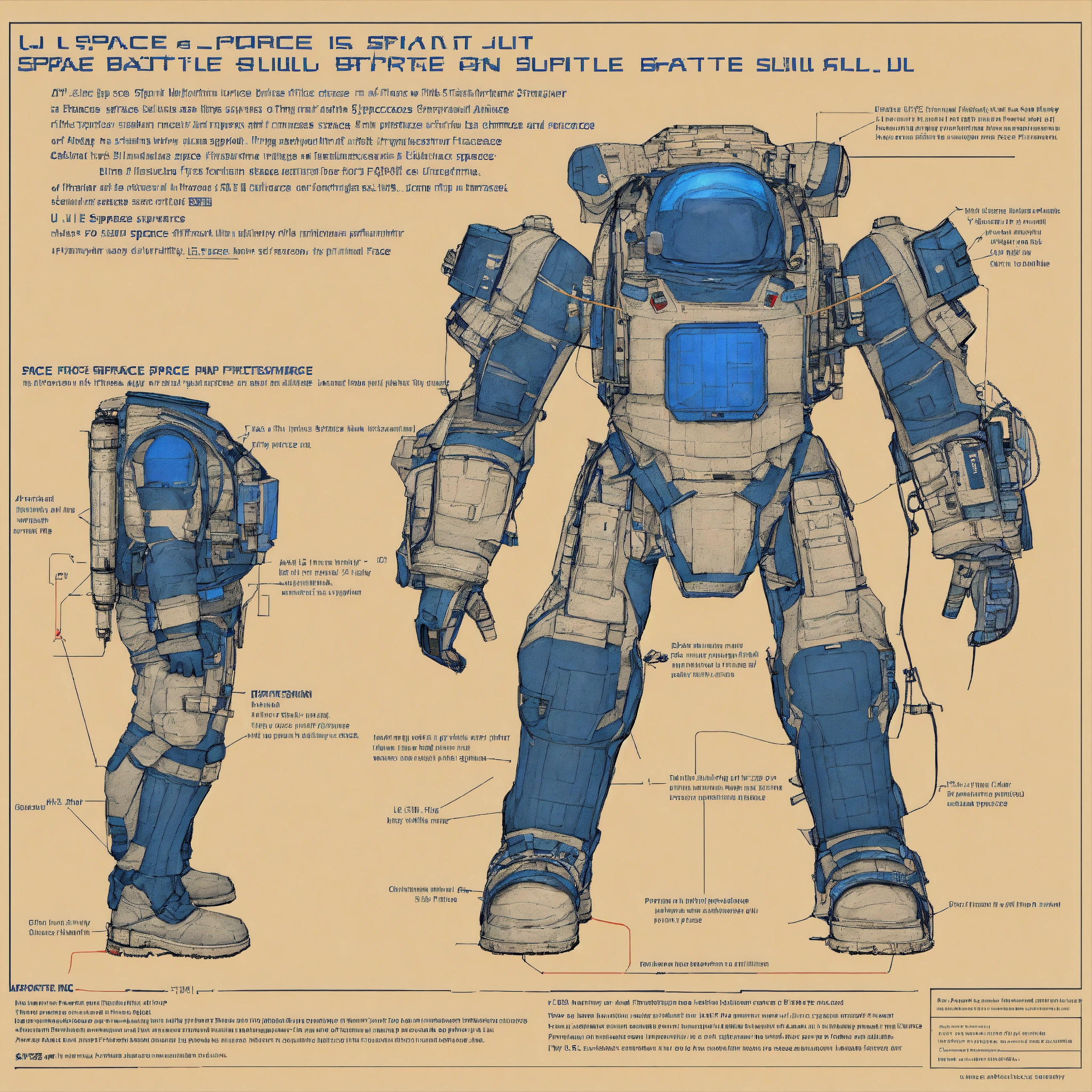 Lexica - A blueprint illustration schematic of a U.S. Space force ...