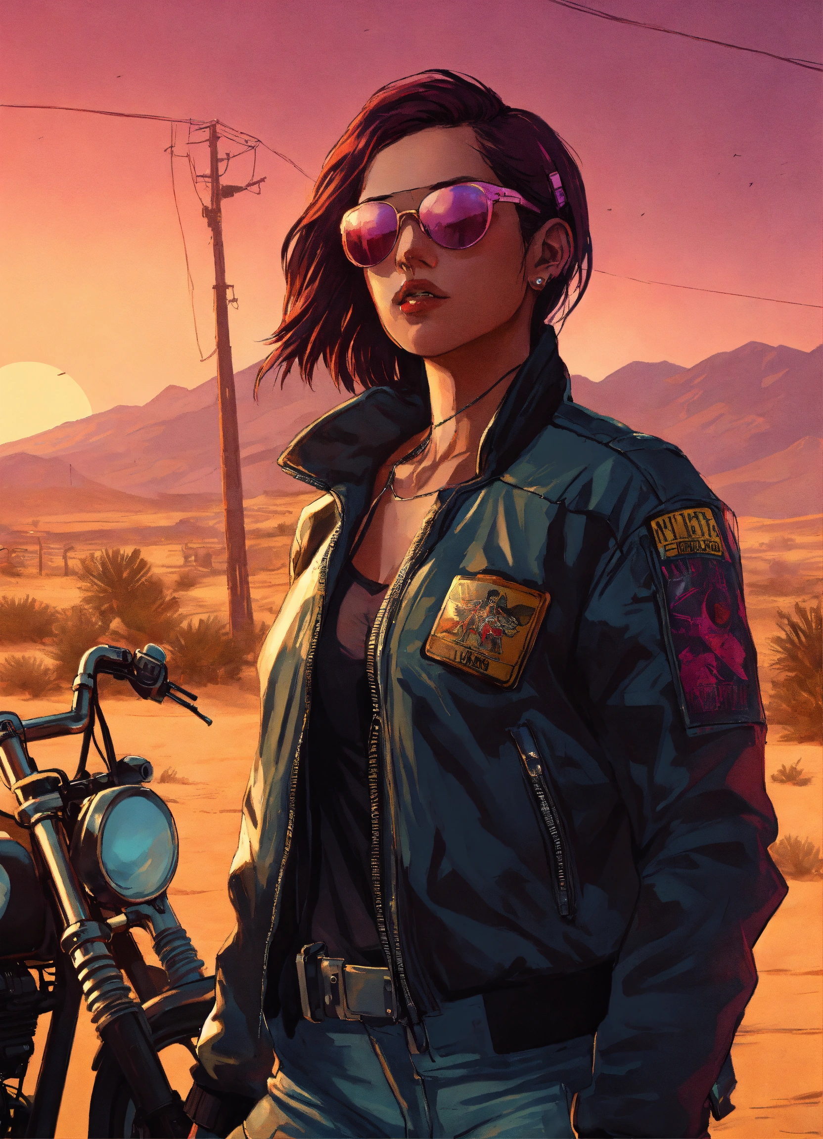 Lexica - Female cyberpunk early 20's motorcycle gang member naive but ...
