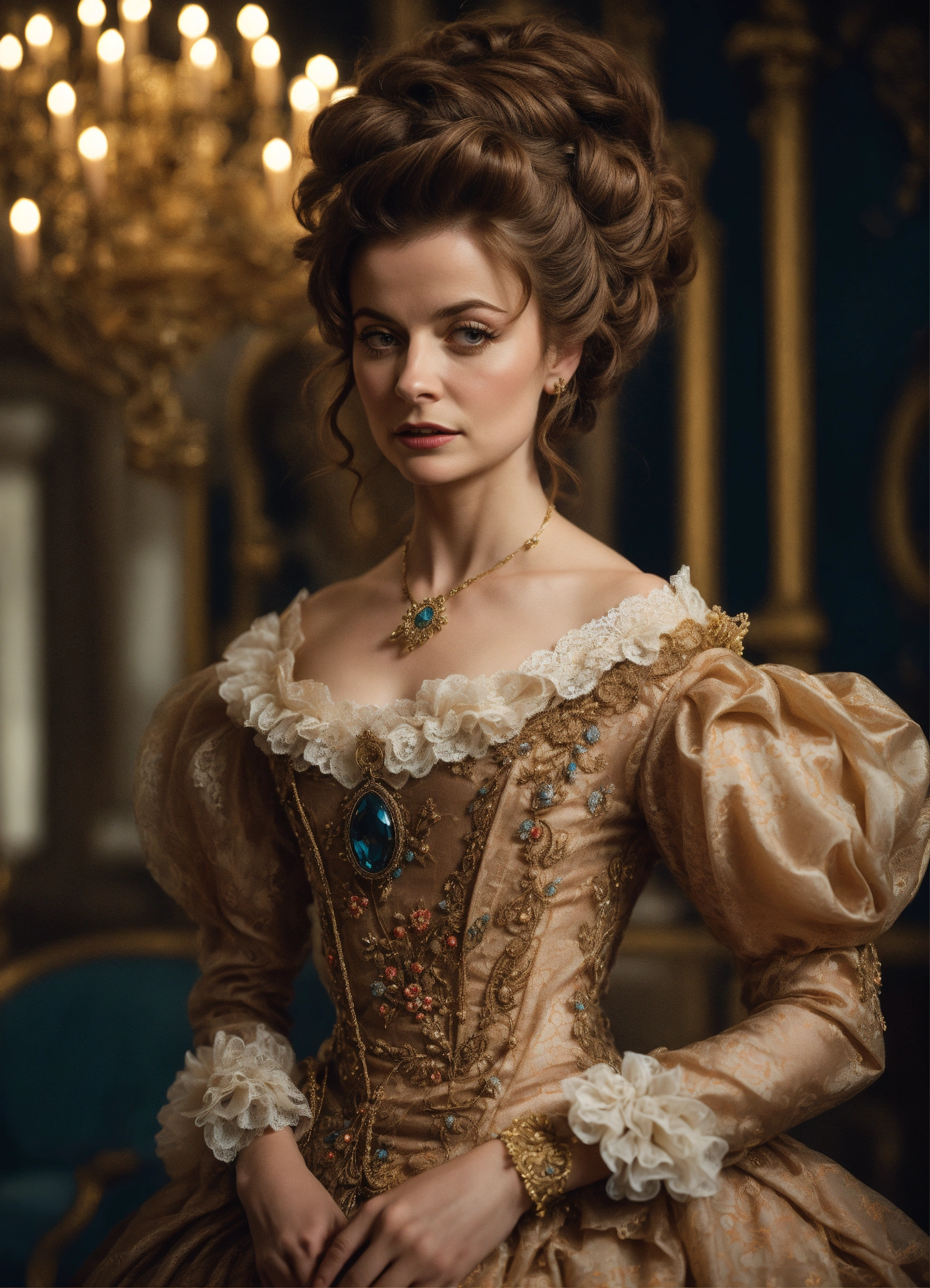 Lexica - "Rococo Clara Oswald", huge rococo hair, time travel ...