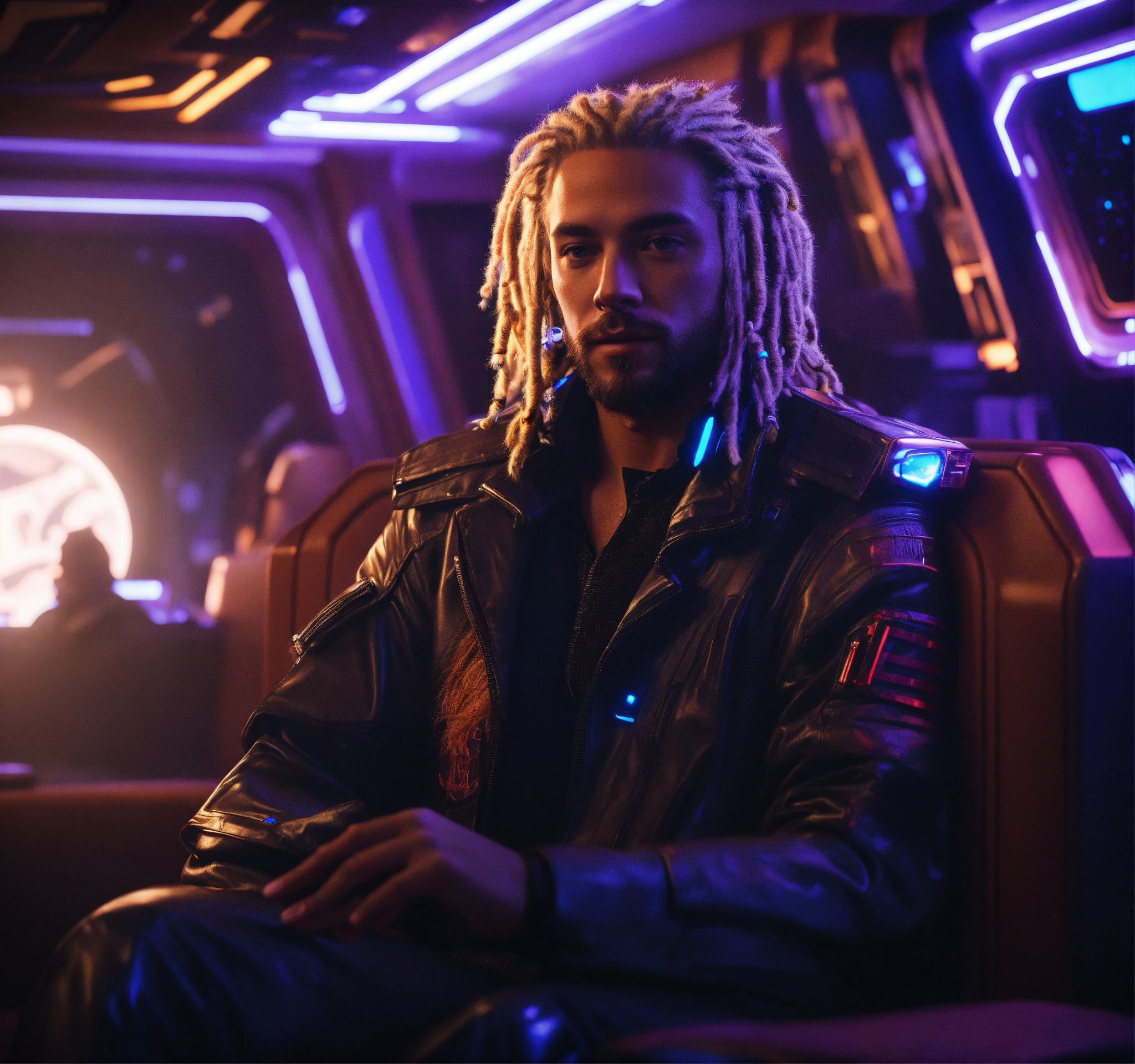 Lexica - Scruffy blonde dreadlock male rockstar in futuristic ...