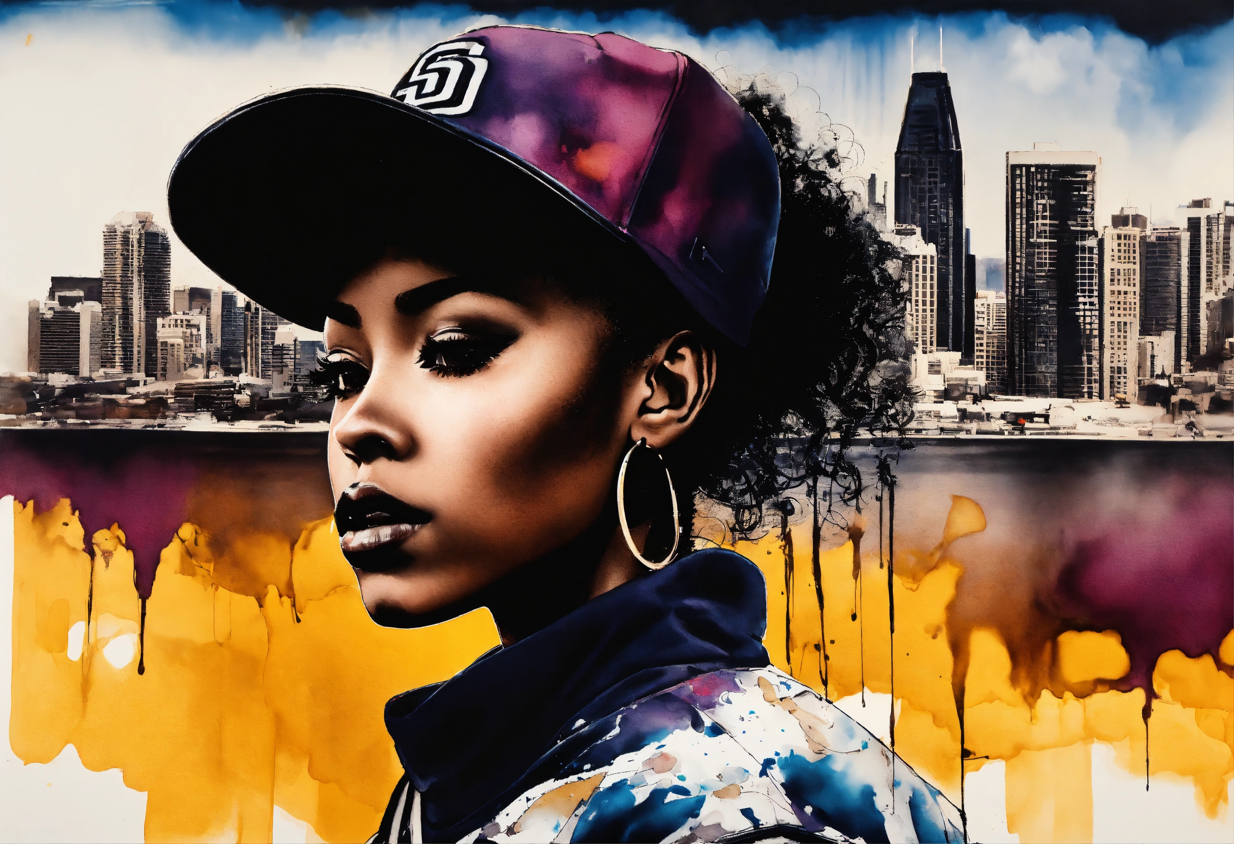 Lexica - Exquisite ink painting on a pure white paper background, where ...