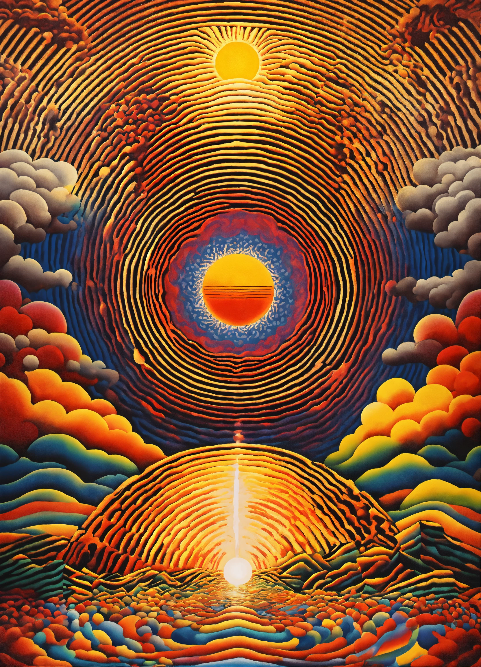 Lexica - Japanese vintage poster ,oriental ,big sun , abstract ...