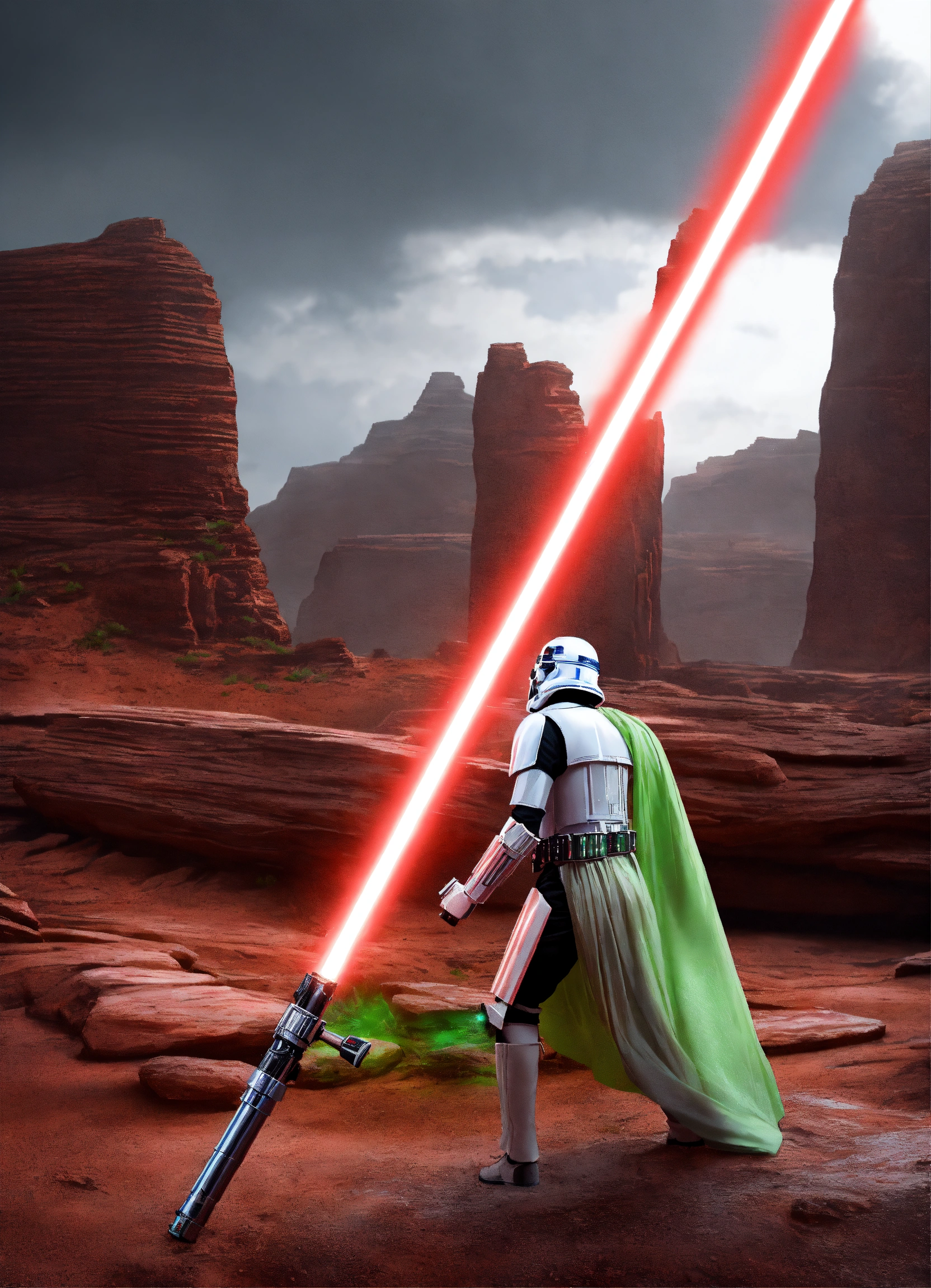 Lexica - "A photorealistic depiction of two iconic Star Wars ...