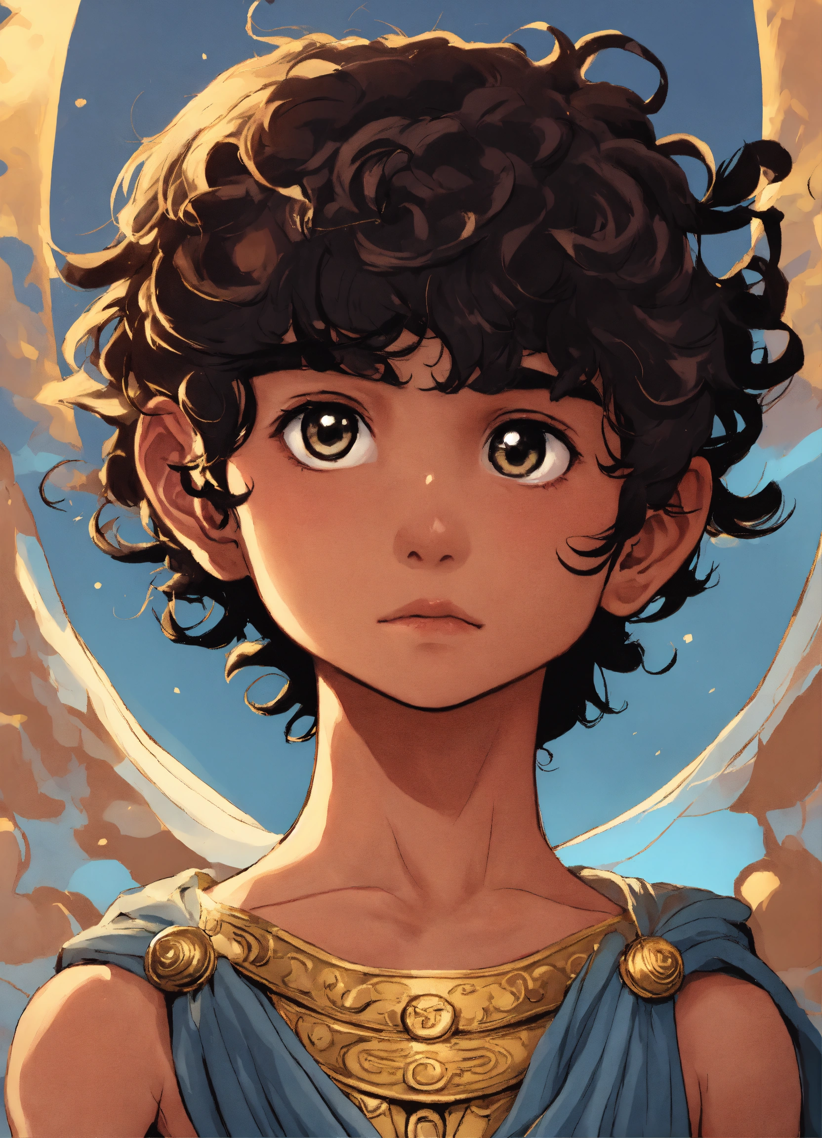 Lexica - Child Greek God with black hair. Comic