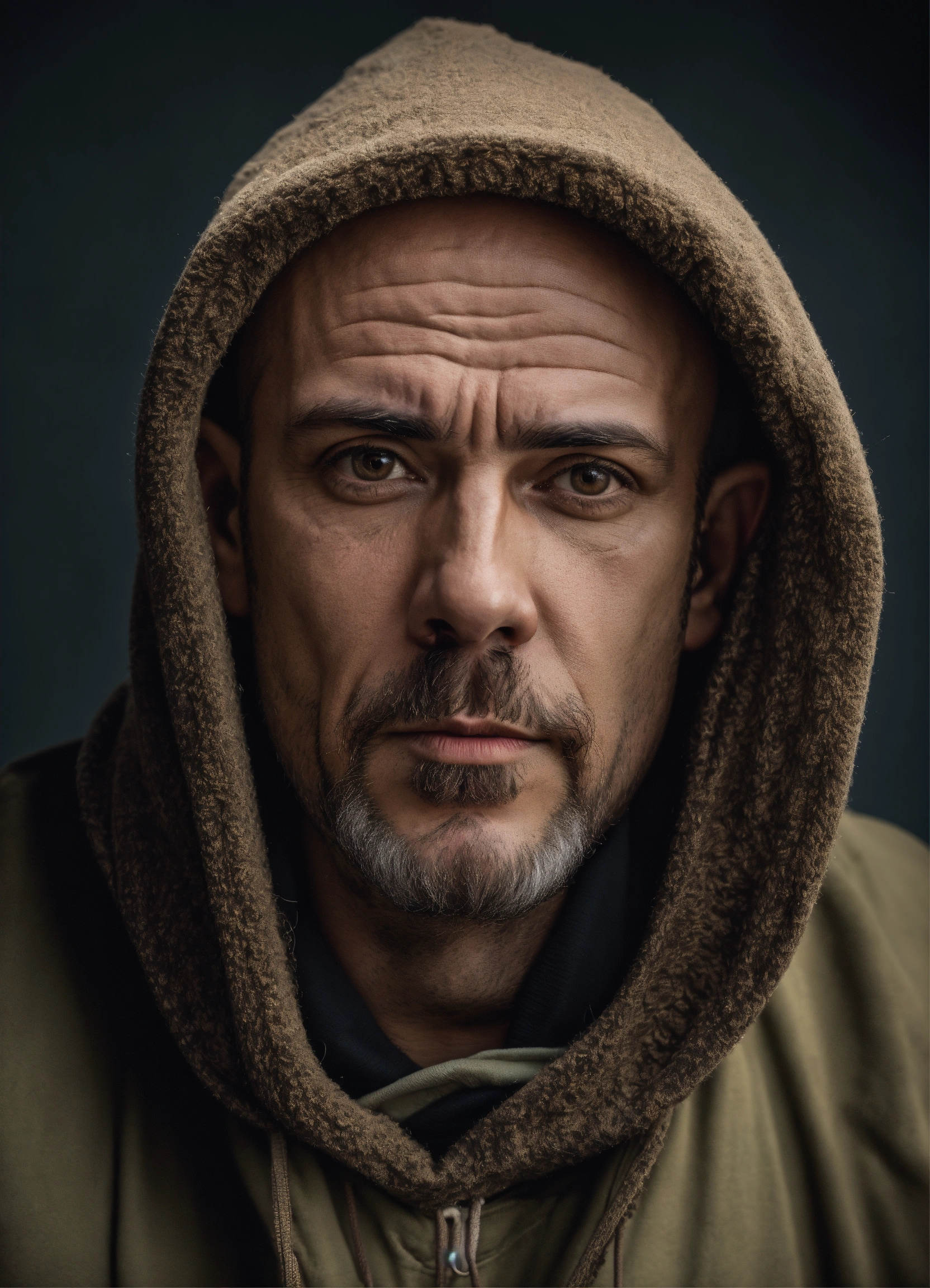 Lexica - A HUGE BALD HOMELESS MAN, EXTENDED PROTRUDING BROW FOREHEAD ...