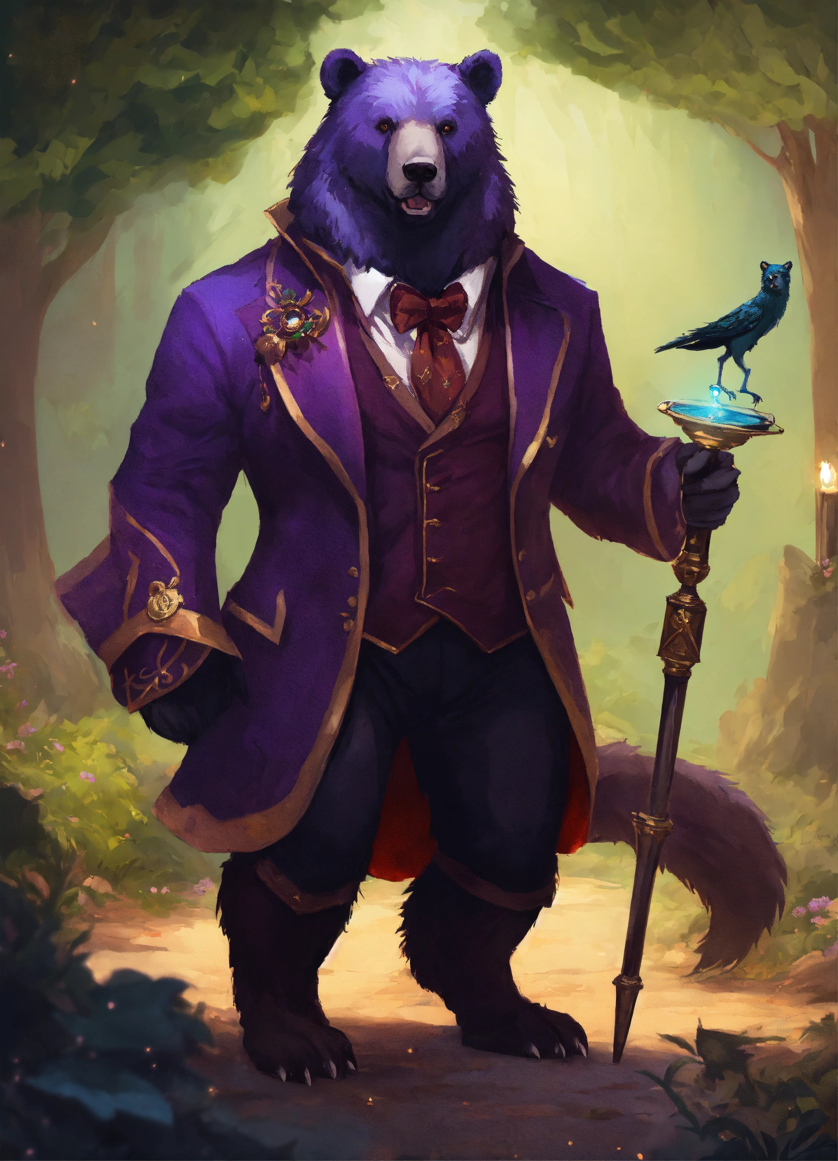 Lexica - A dire bear wearing a classic tuxedo with a eye glass monocle ...