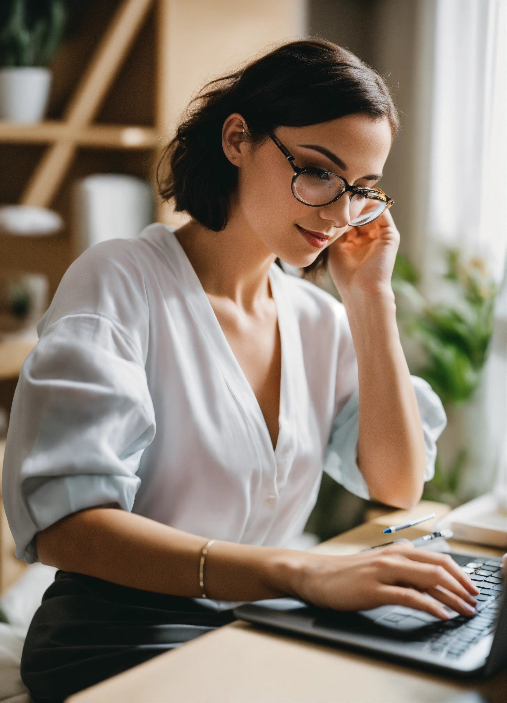 Lexica - Donna matura che scrive al computer una recensione di un siero ...