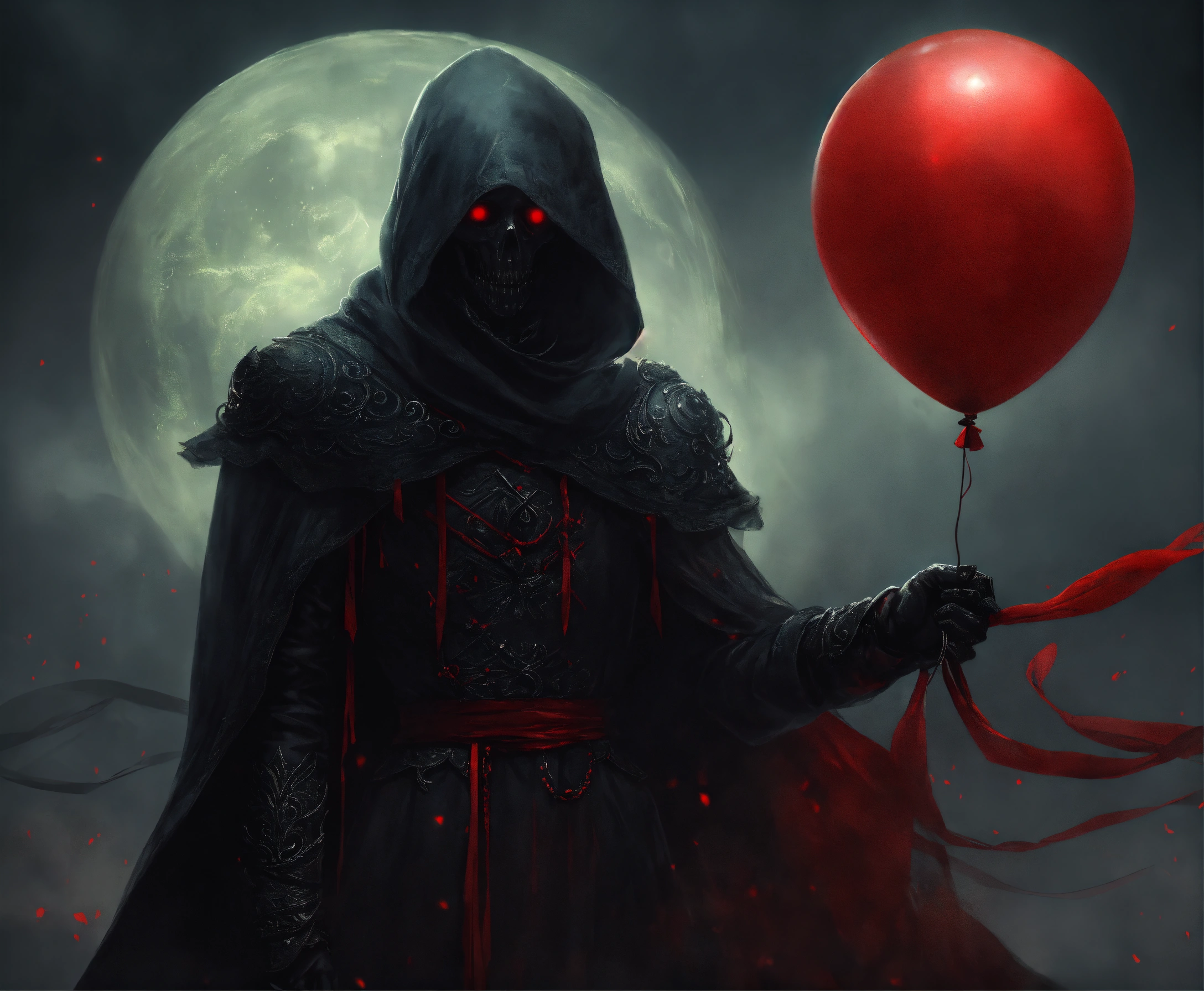 Lexica - Dark aesthetic, An ominous spectral being, holding a red ...