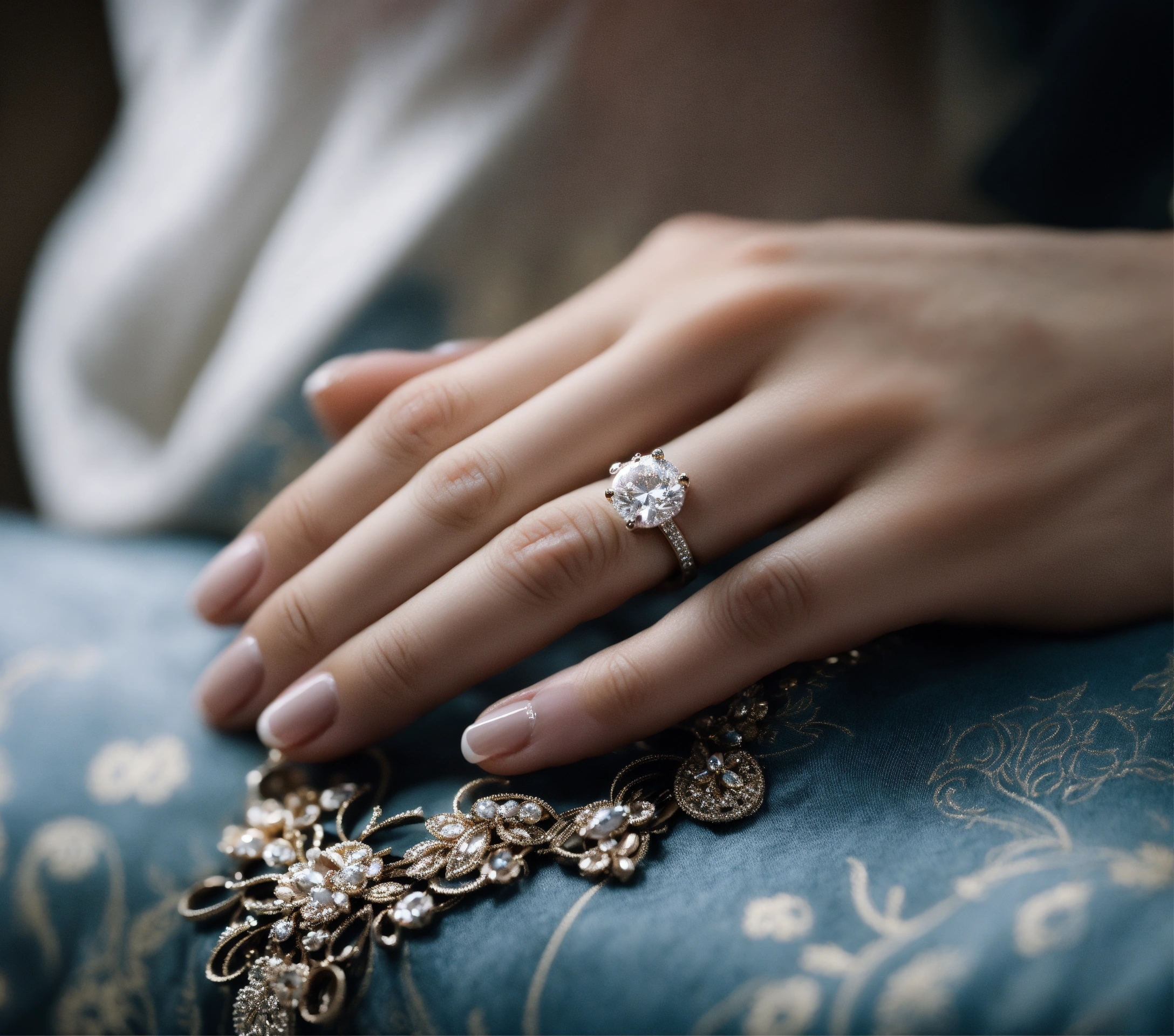 Lexica - French manicure, a close-up of a person's hand holding ...