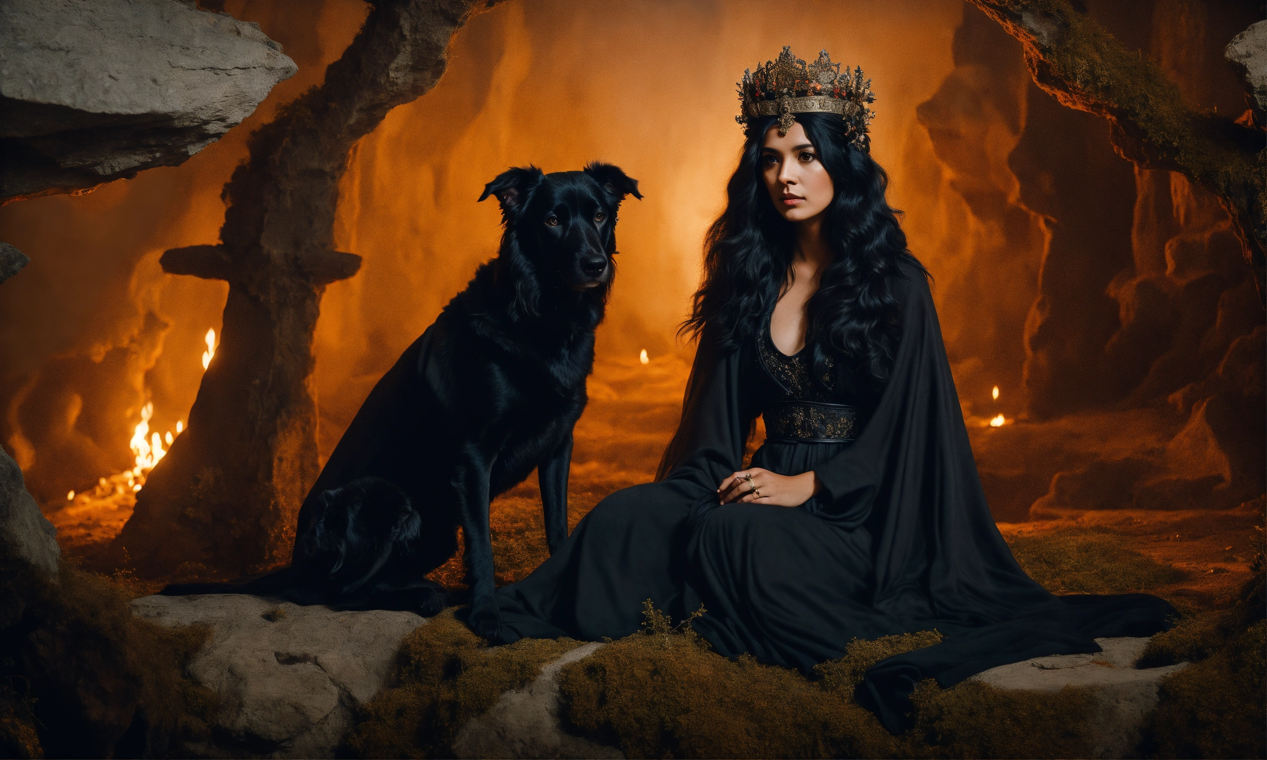 Lexica - Greek mythology, goddess Hecate in the underworld, black hair ...