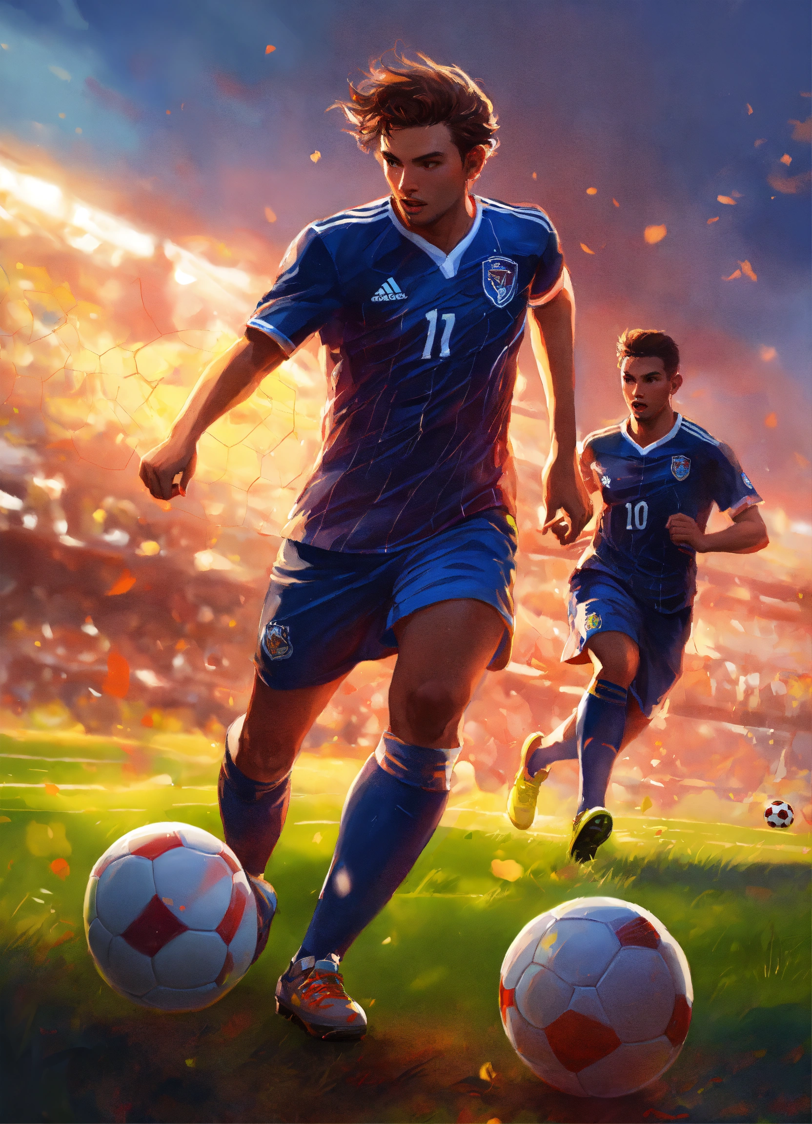 Lexica - Two soccer player playing soccer digital art, realistic ...