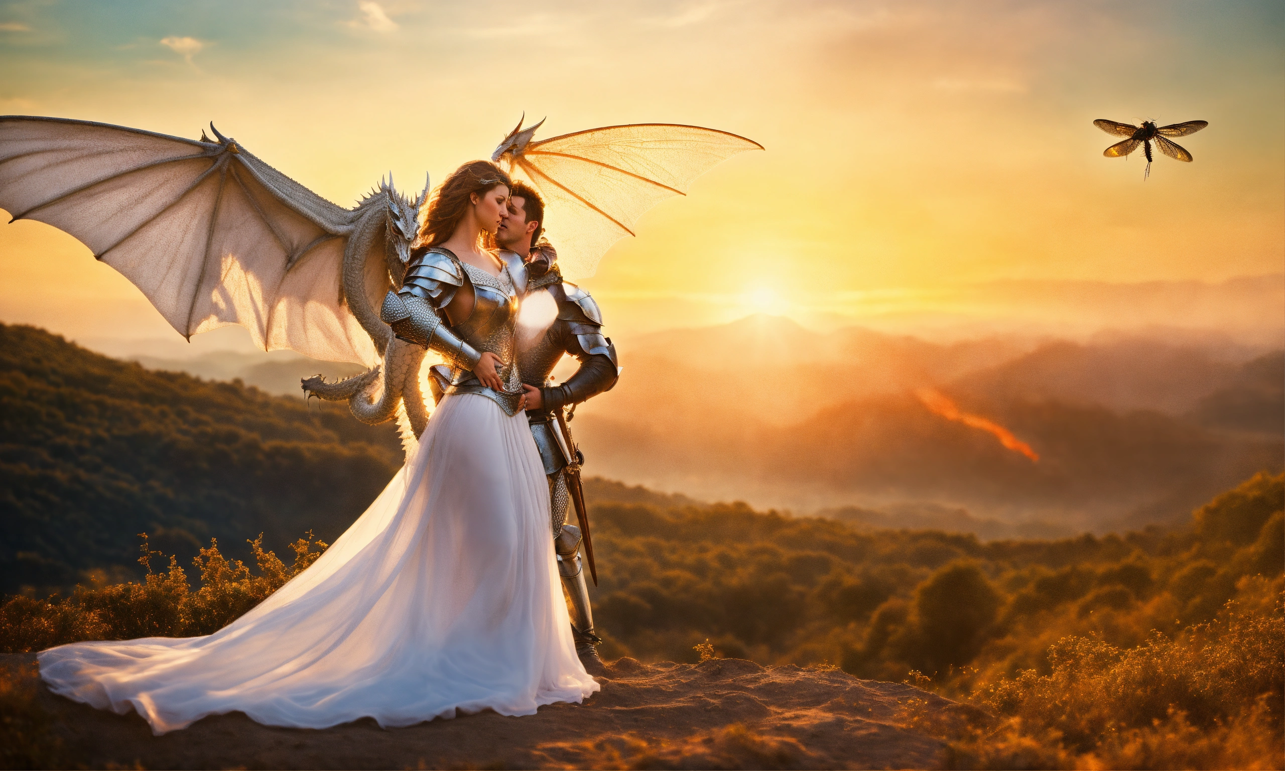 Lexica - Beautiful white female maiden with dragon wings and flies off ...