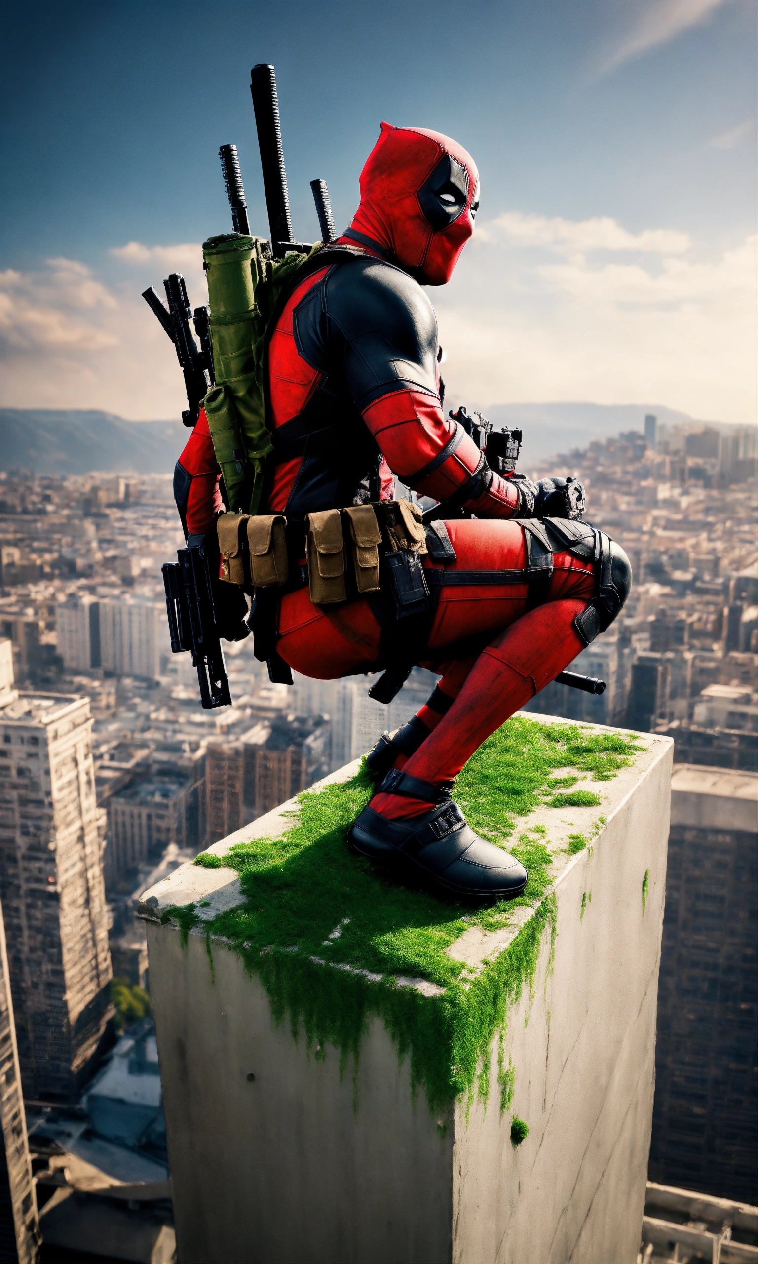 Lexica - Realistic, deadpool becomes a sniper, shooting on the top ...