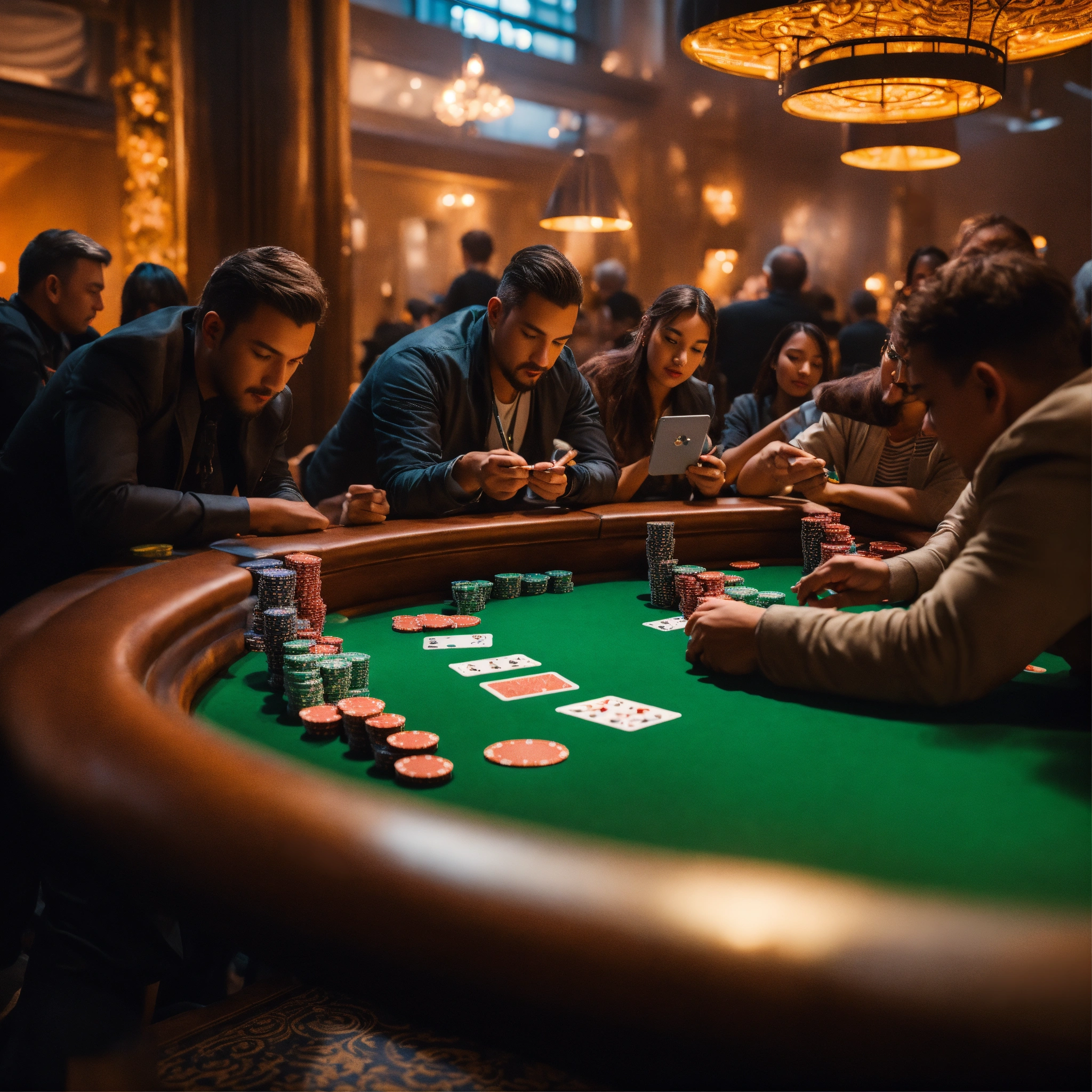 Lexica - People betting on a table, surreal photo, fujifilm xt3, indoor ...