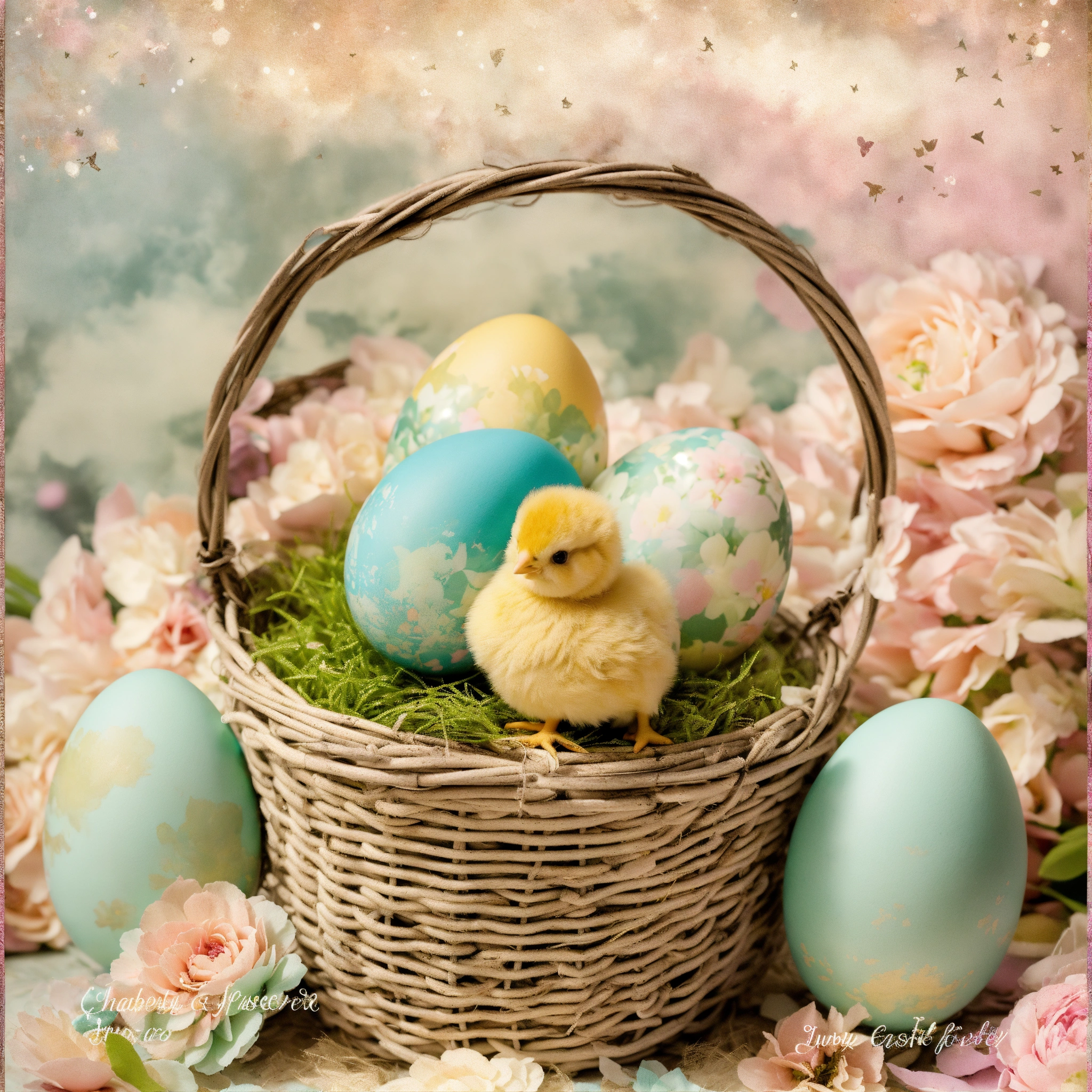 Lexica - Shabby chic dreamy mist pastel junk journals Easter eggs chick ...