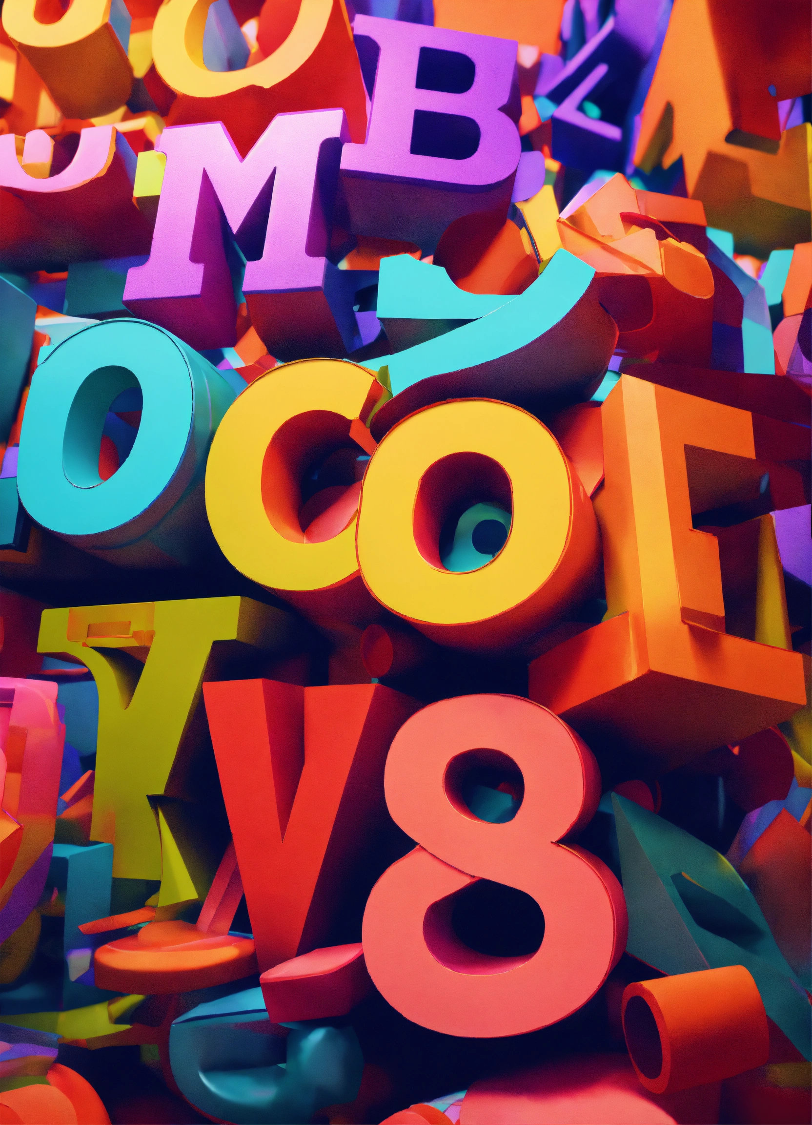 Lexica - Typography "MOV",3d Godot engine,ultra widescreen,acid colors ...