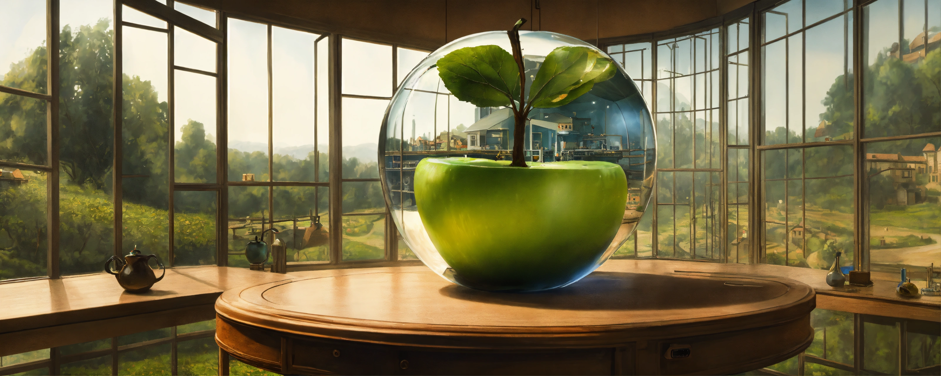 Lexica - A photorealistic close-up view from inside a giant transparent ...