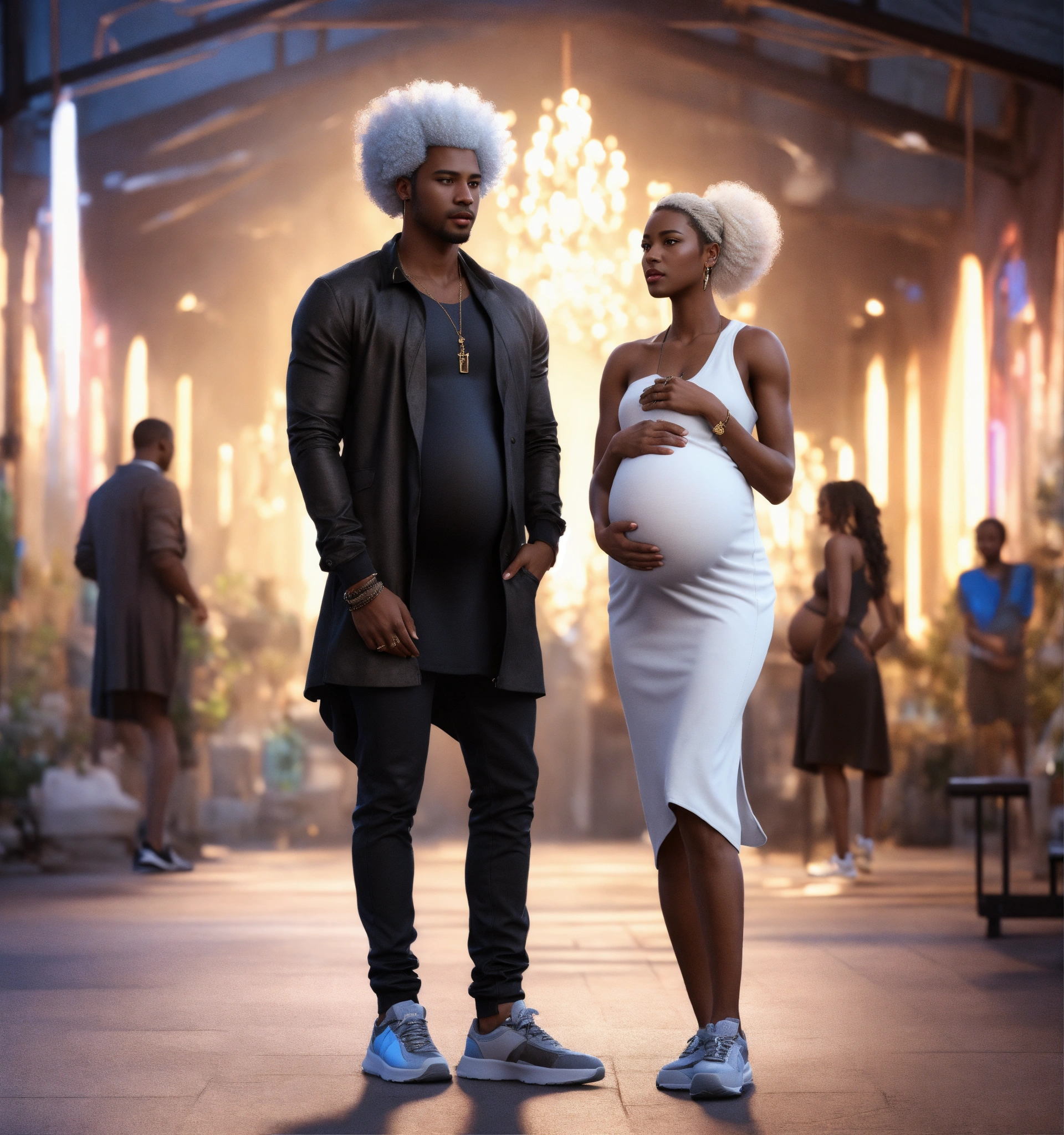 Lexica - Handsome male. With a white afro. Light skin, Tall build ...