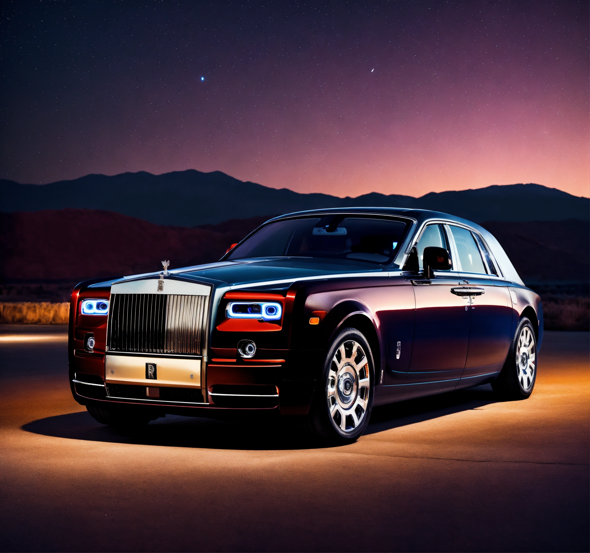 Lexica - Photorealistic color portrait of a 2022 Rolls-Royce Phantom ...
