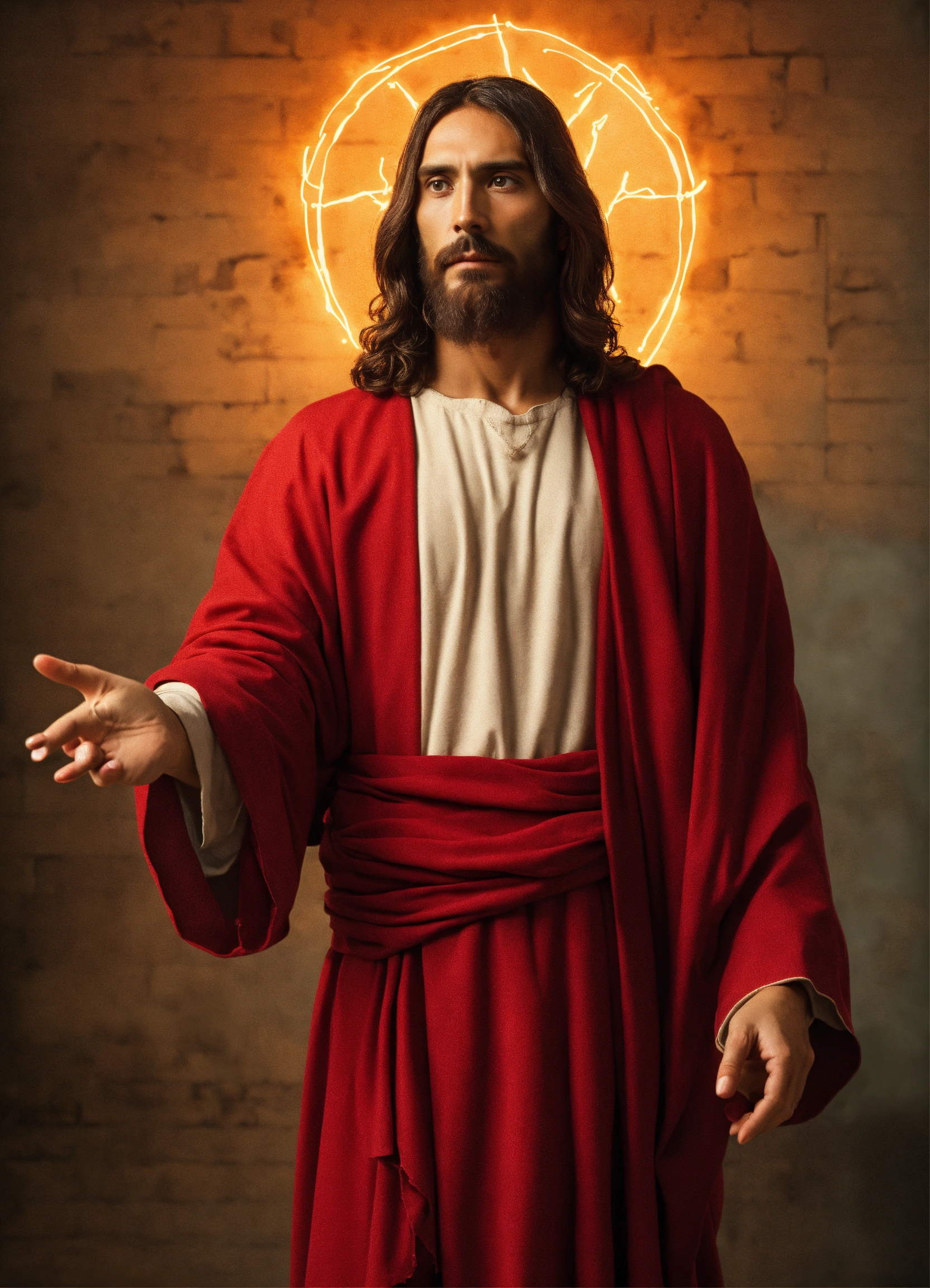 Lexica - Jesus christ in a cool pose, looking funny, pointing at ...