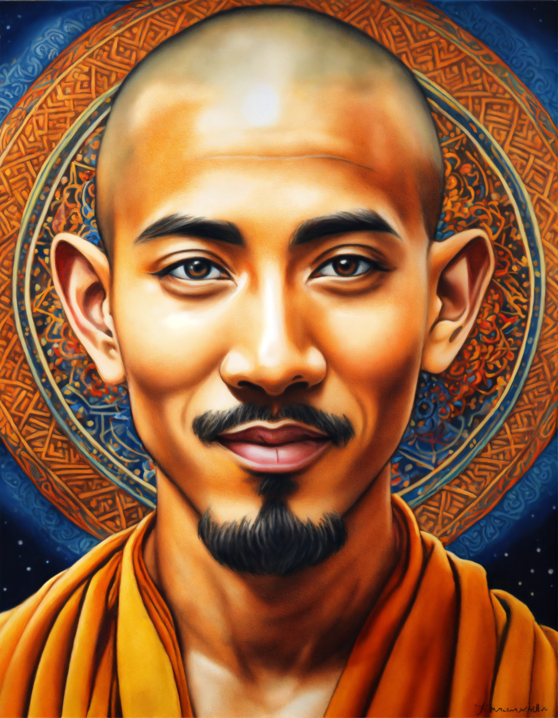 Lexica - Realistic painted colored pencil drawing of Portrait of a monk ...