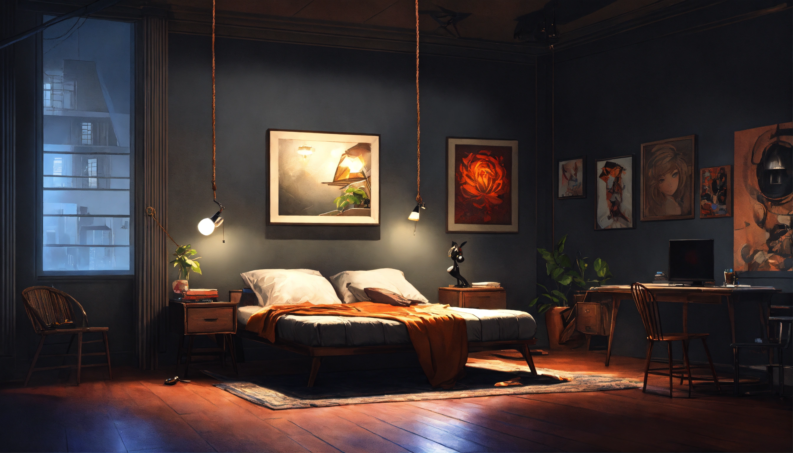Lexica - Ominous dark grey wall room, no pictures on the wall, single ...