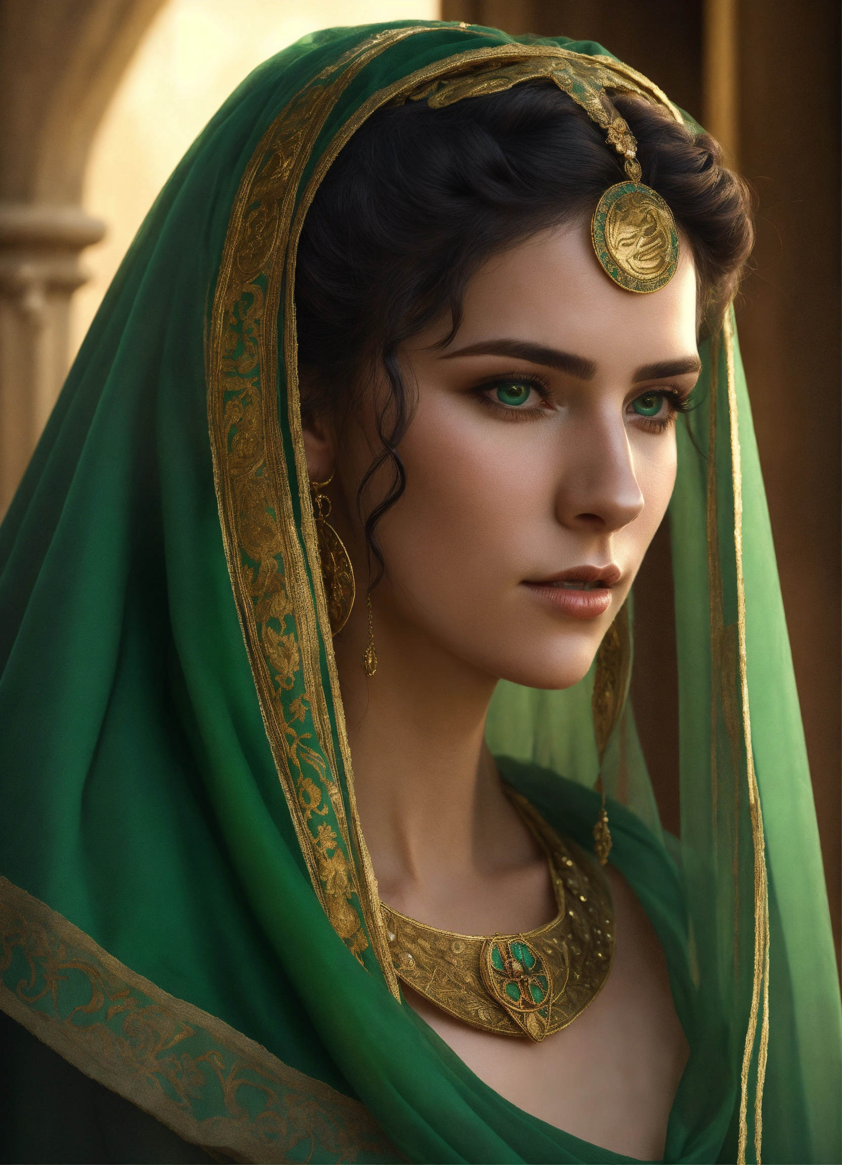 Lexica - A noble roman woman with dark hair and dark green eyes, hair ...