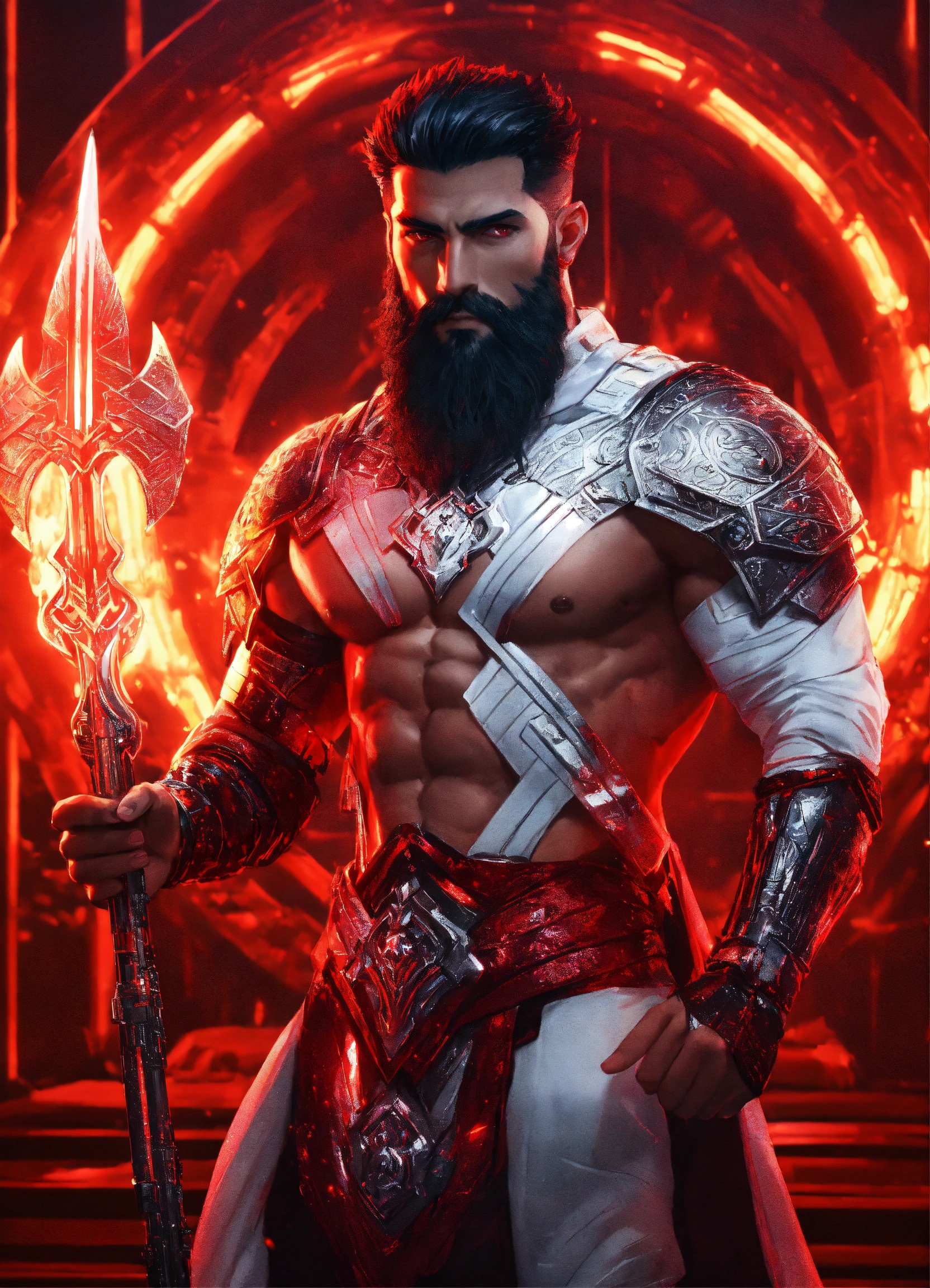 Lexica - Well groomed bearded man, a strong handsome white god demon ...