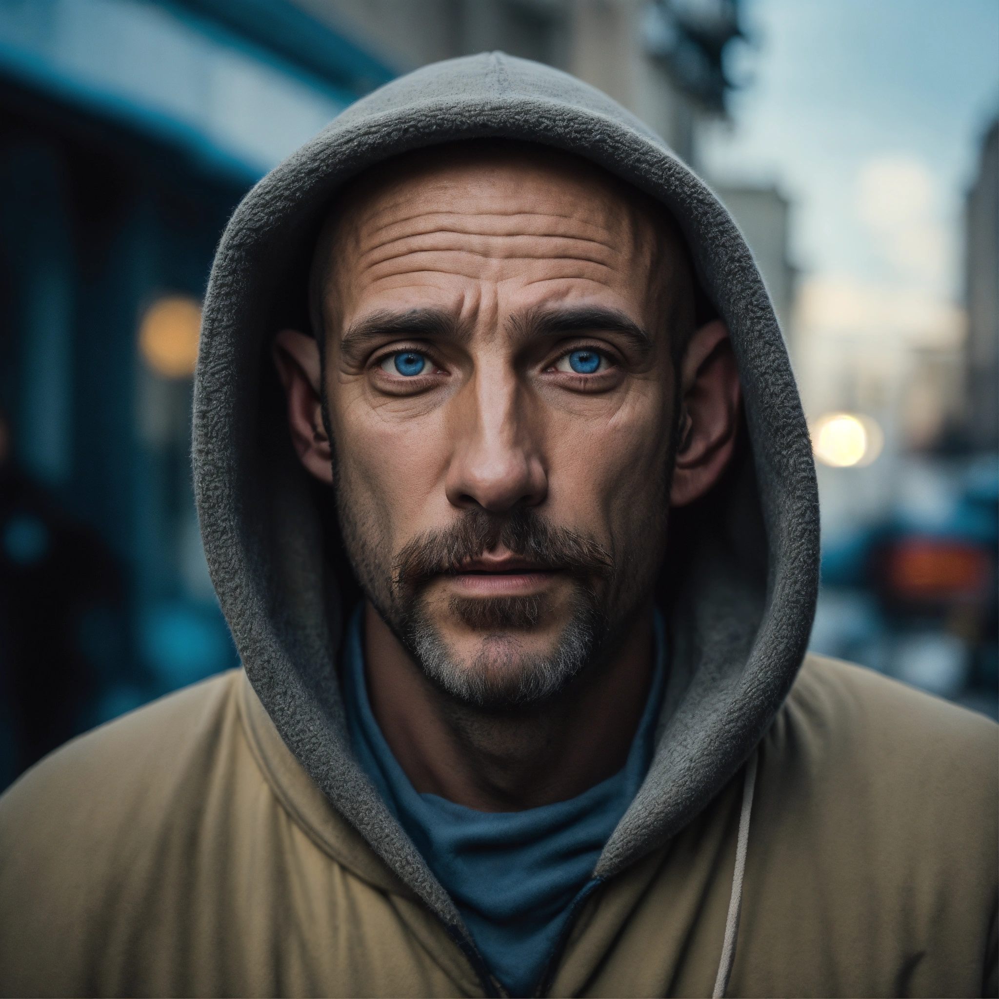 Lexica - A HUGE HOMELESS MAN, LUMPY BALD HEAD, A TINY GOATEE , NO ...