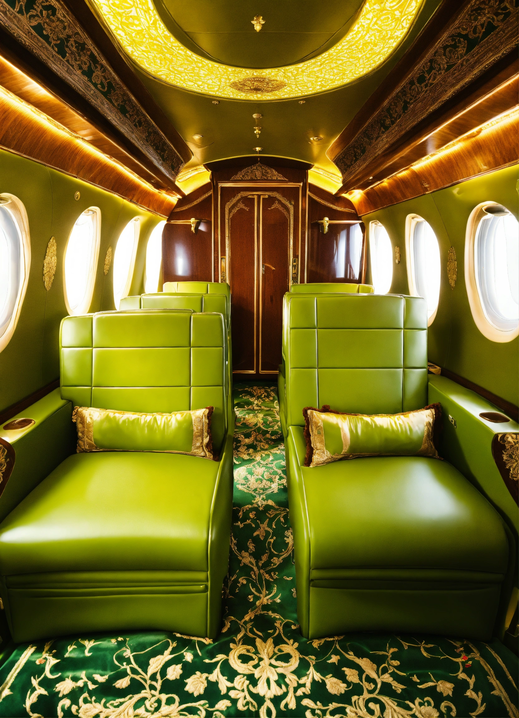 Lexica - Baroque french Saudi olive green nouveau riche style airplane ...