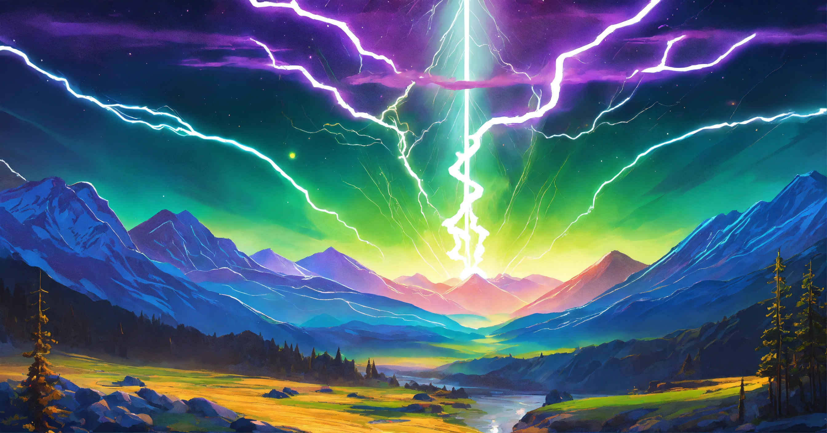 Lexica - Calm peaceful landscape ,lightning , electrical discharges ...