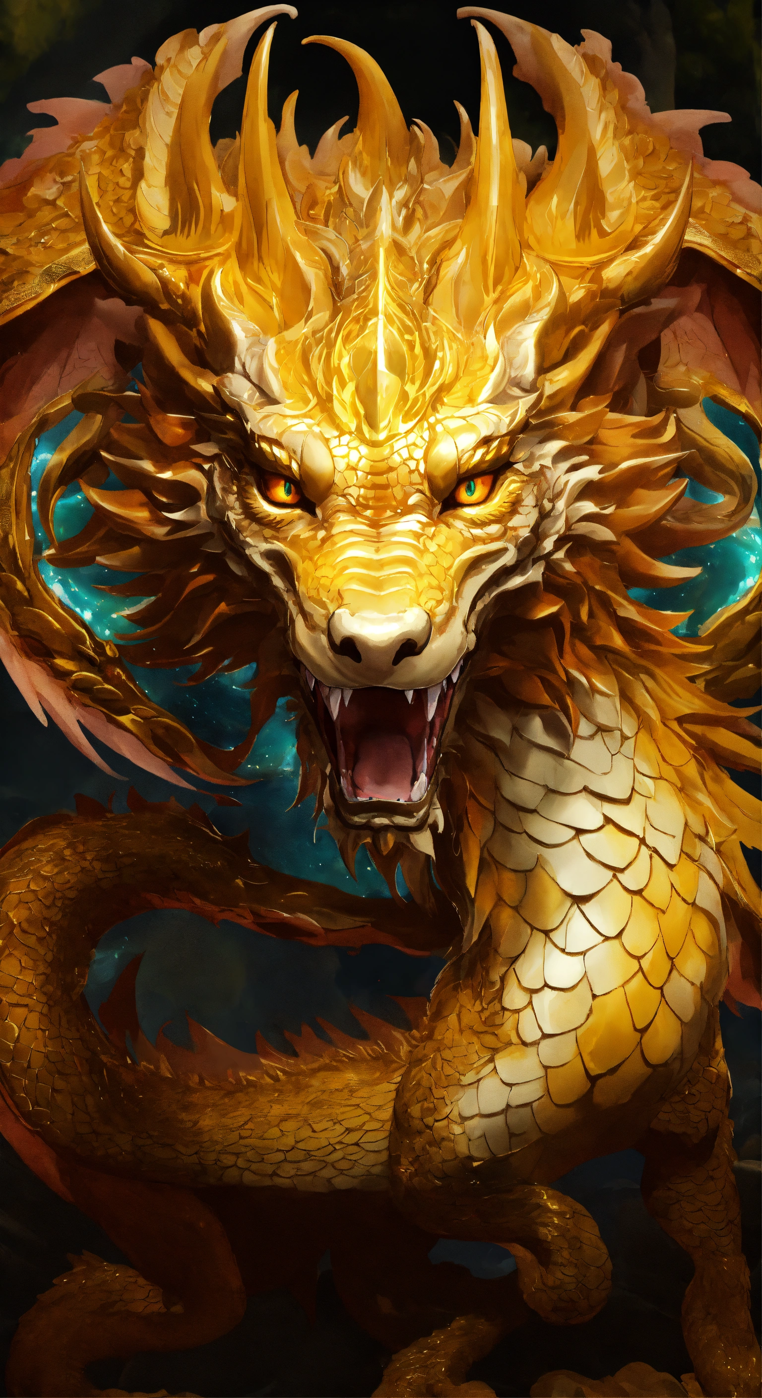 Lexica - Create a full-body portrait of a young celestial dragon with a ...