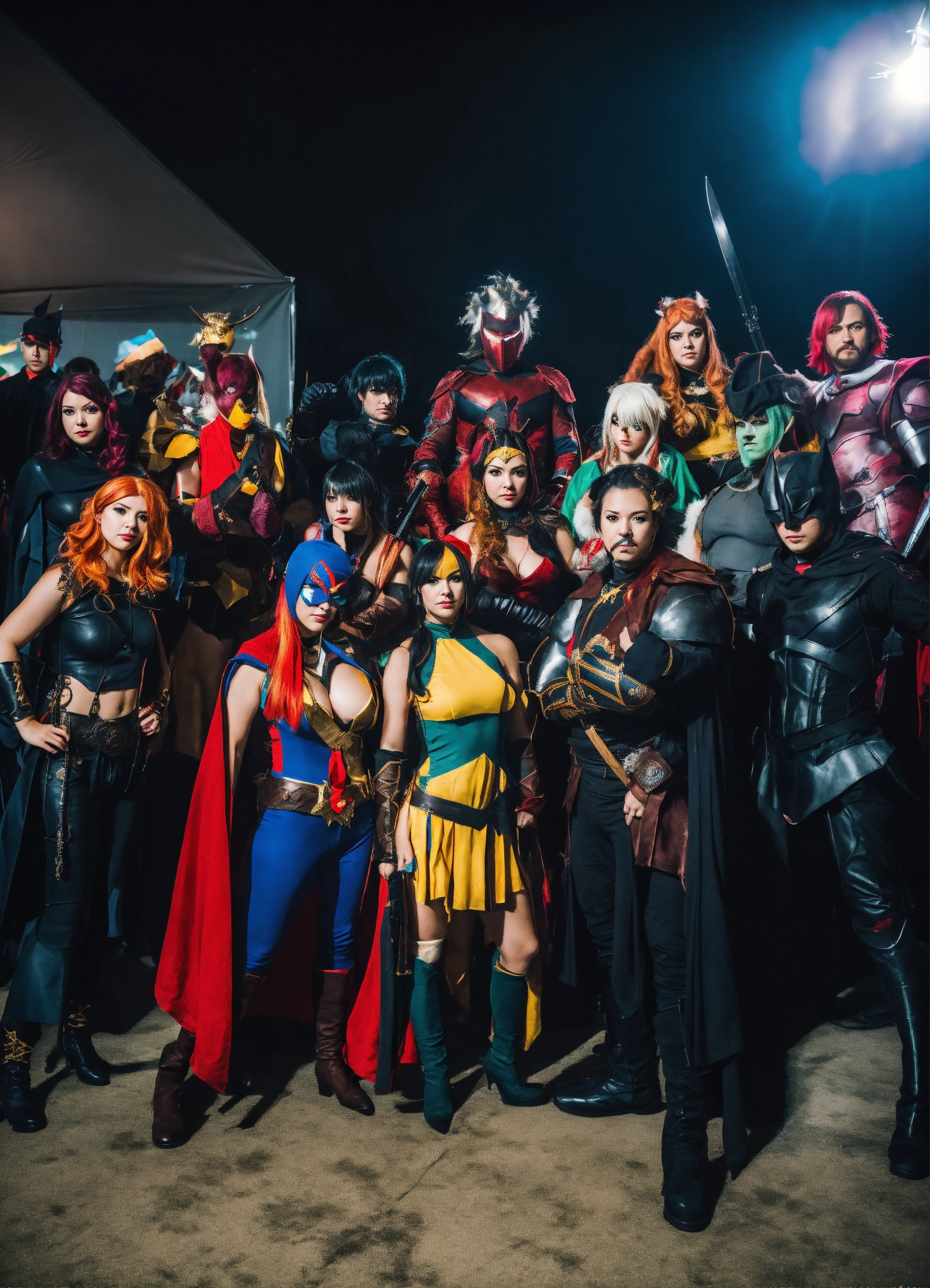 Lexica - Comic con group photo, lots of different cosplay, shot on Sony ...