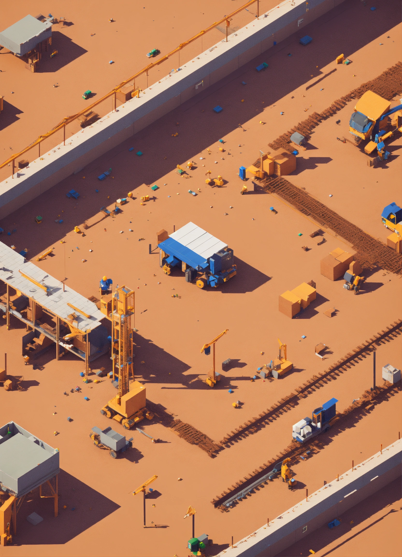 Lexica - Simple pixel construction site from overhead