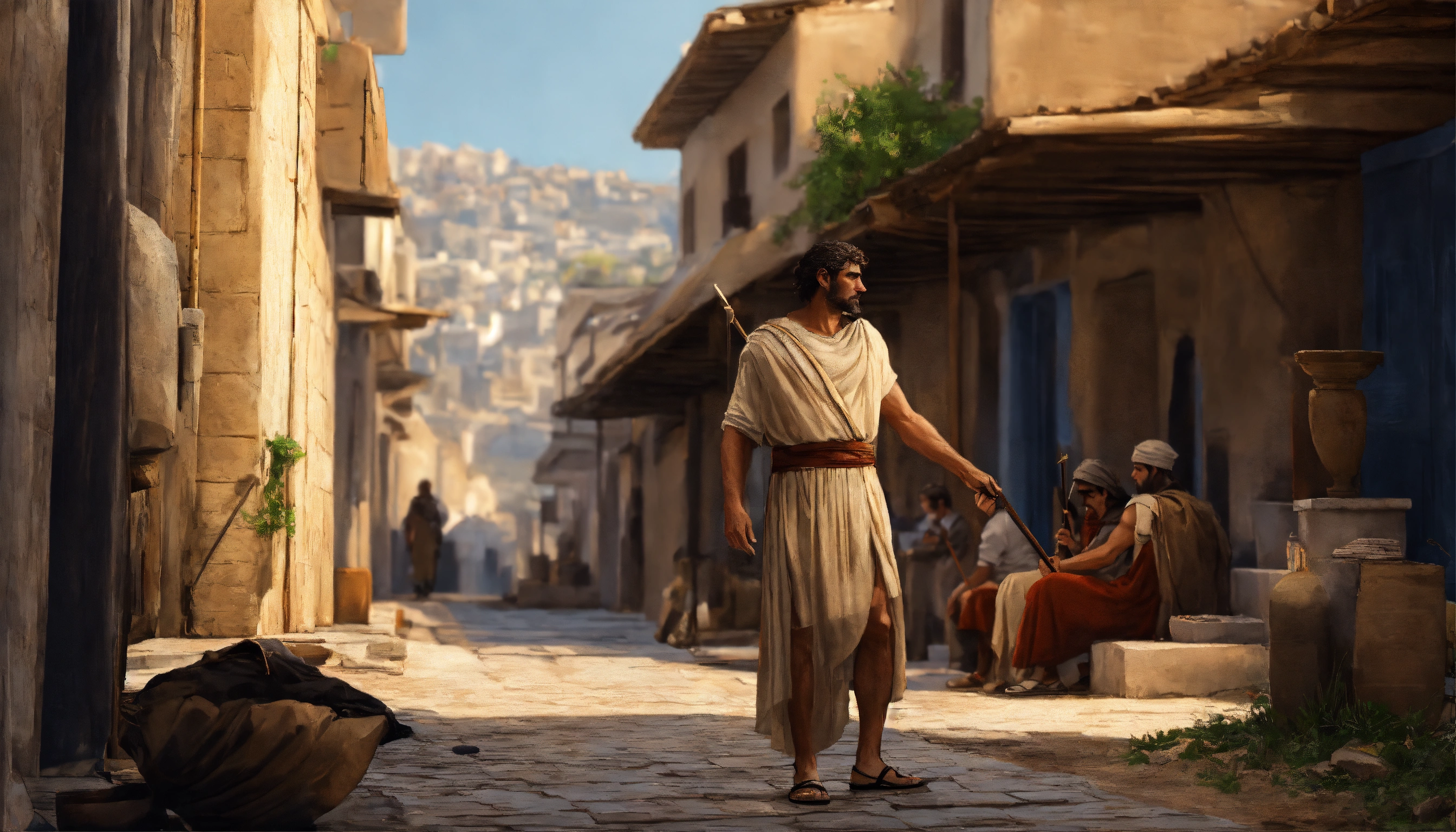 Lexica - Man from ancient Greece, poor, protecting the weak, in the ...