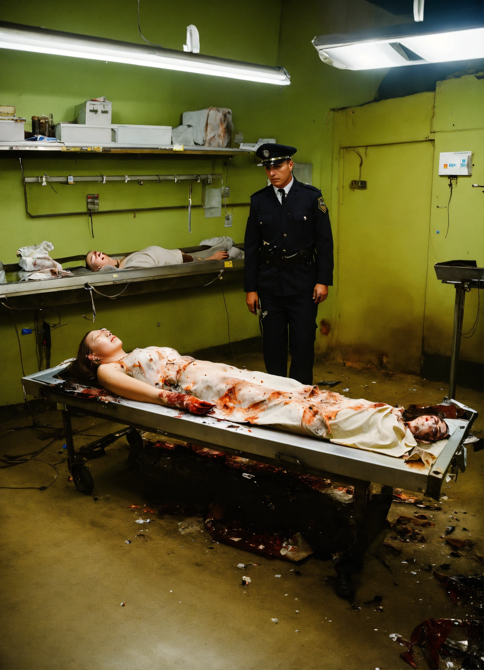 Lexica - A dead woman in the morgue after a car accident,