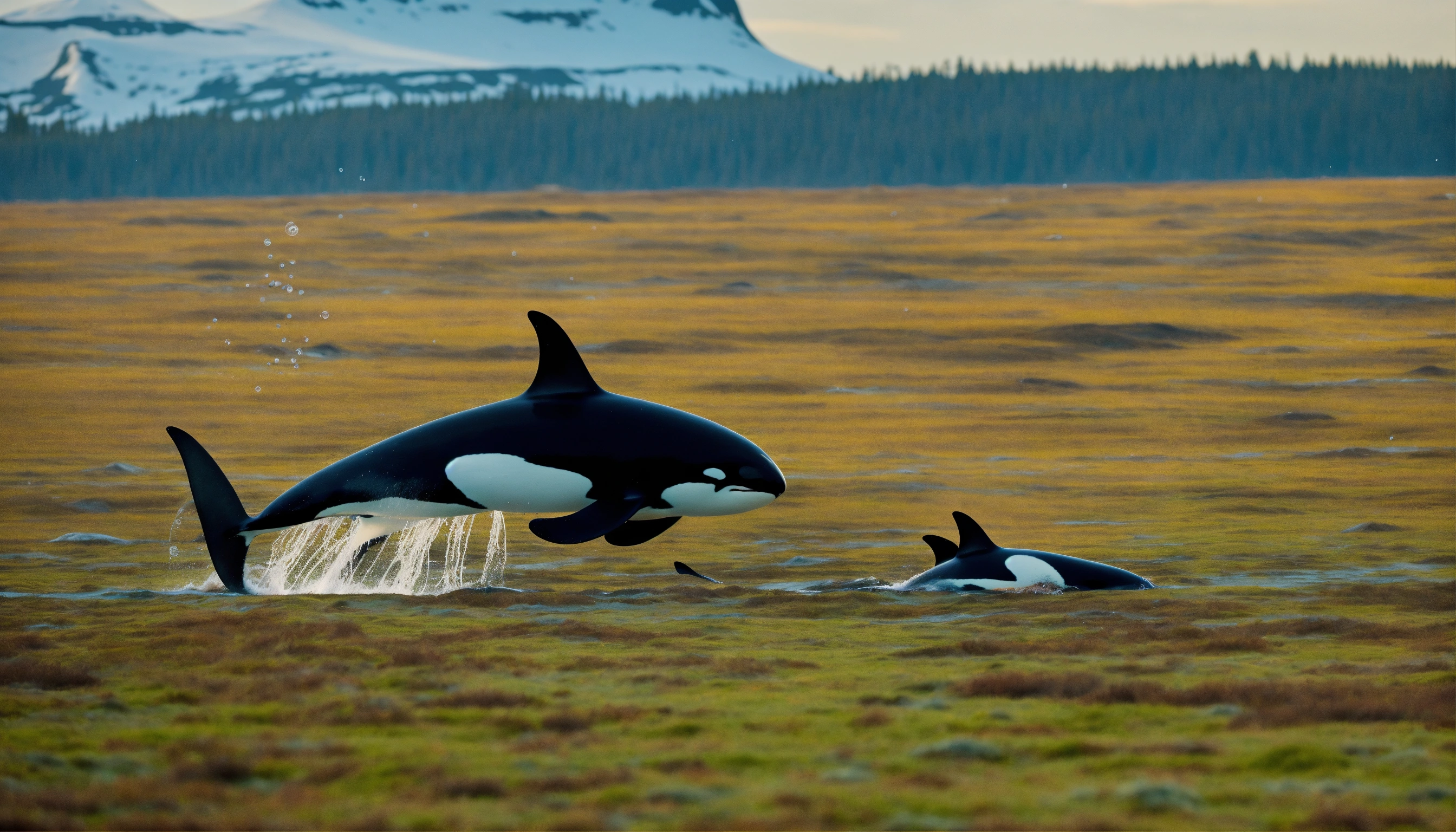 Lexica - An adorable orca dancing joyfully with her jellyfish ...