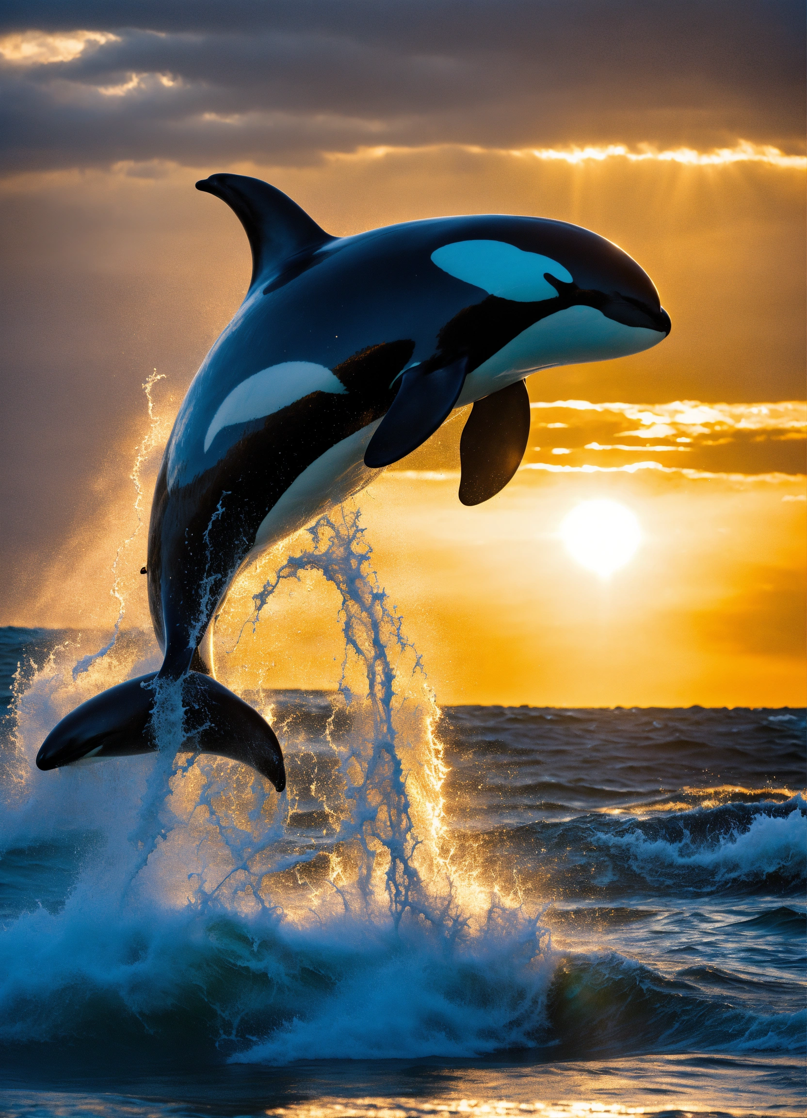 Lexica - Photo of a detailed marble sculpture of an orca leaping over ...