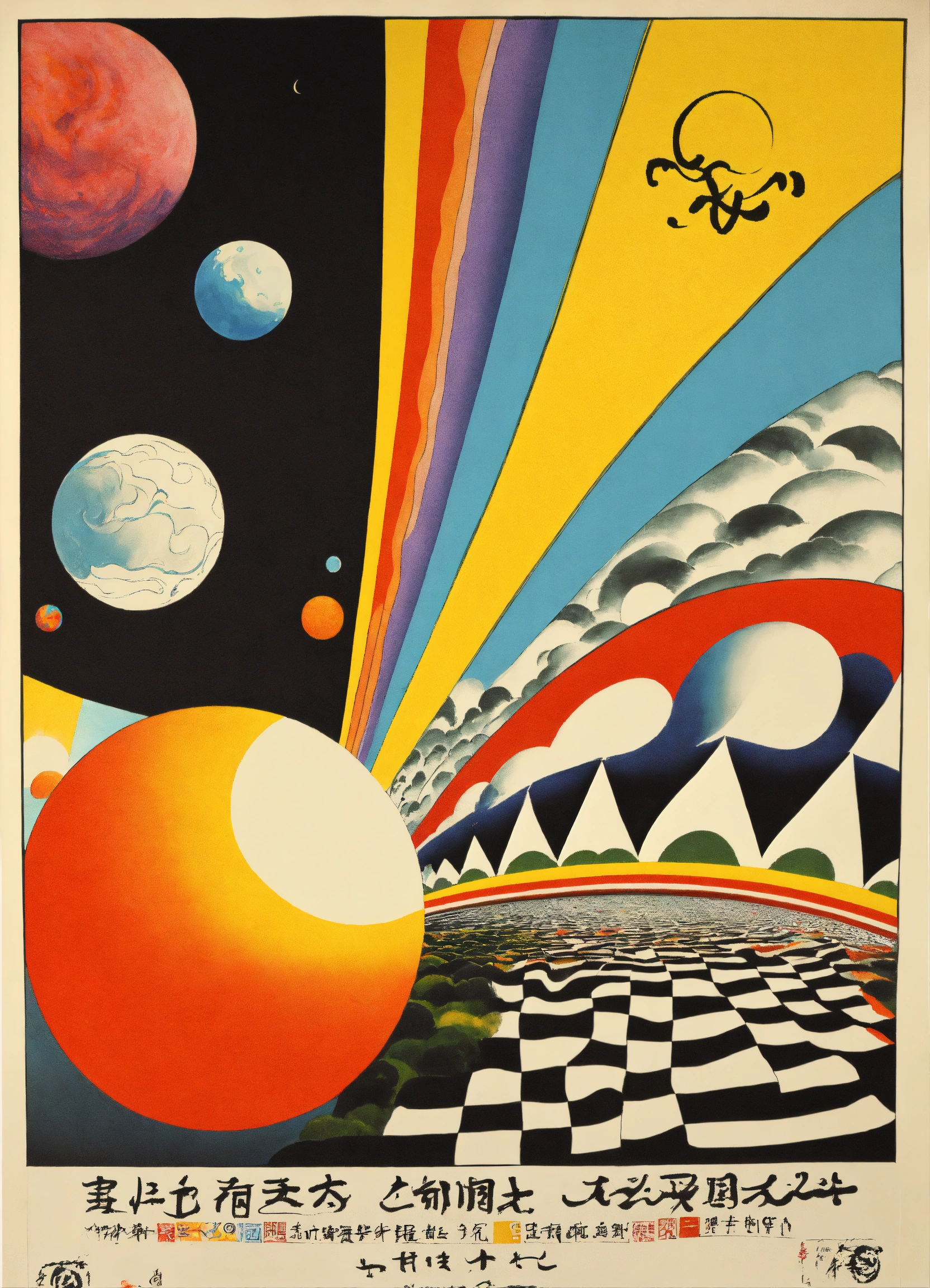 Lexica - Japanese vintage poster ,oriental , psychedelic realm , dream ...