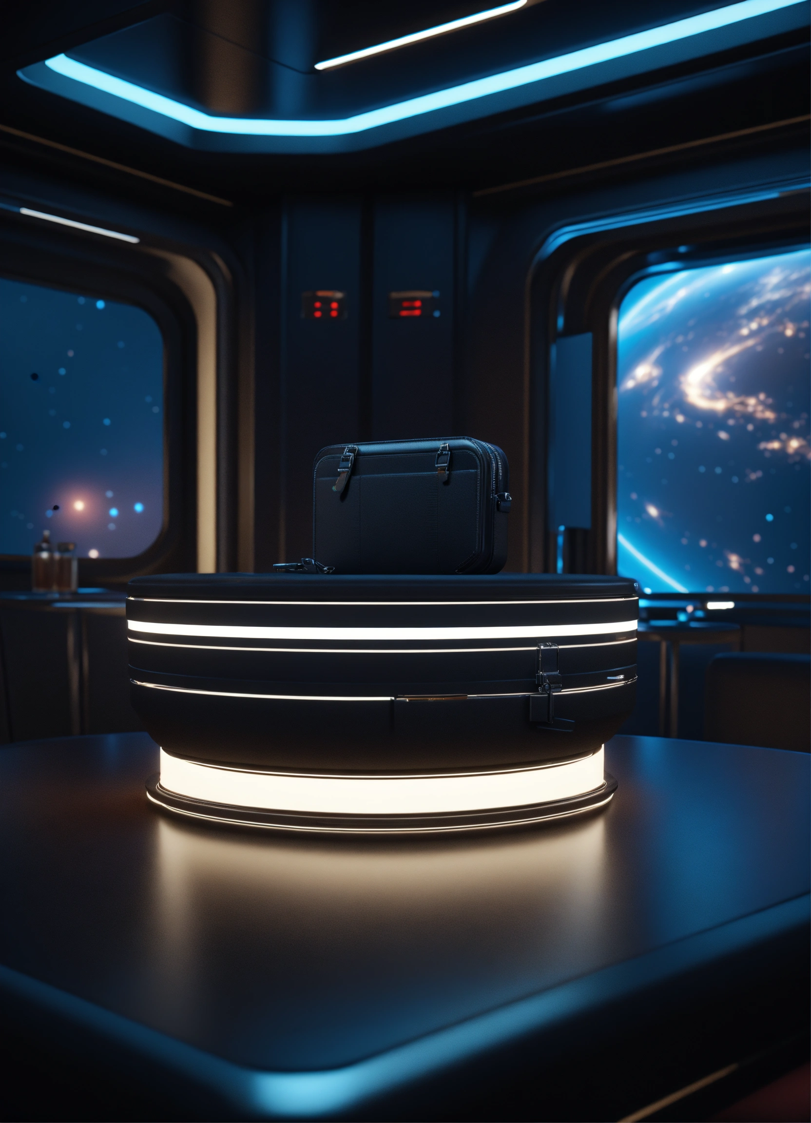 Lexica - VIew of a empty hi tech titanium security briefcase open on a ...