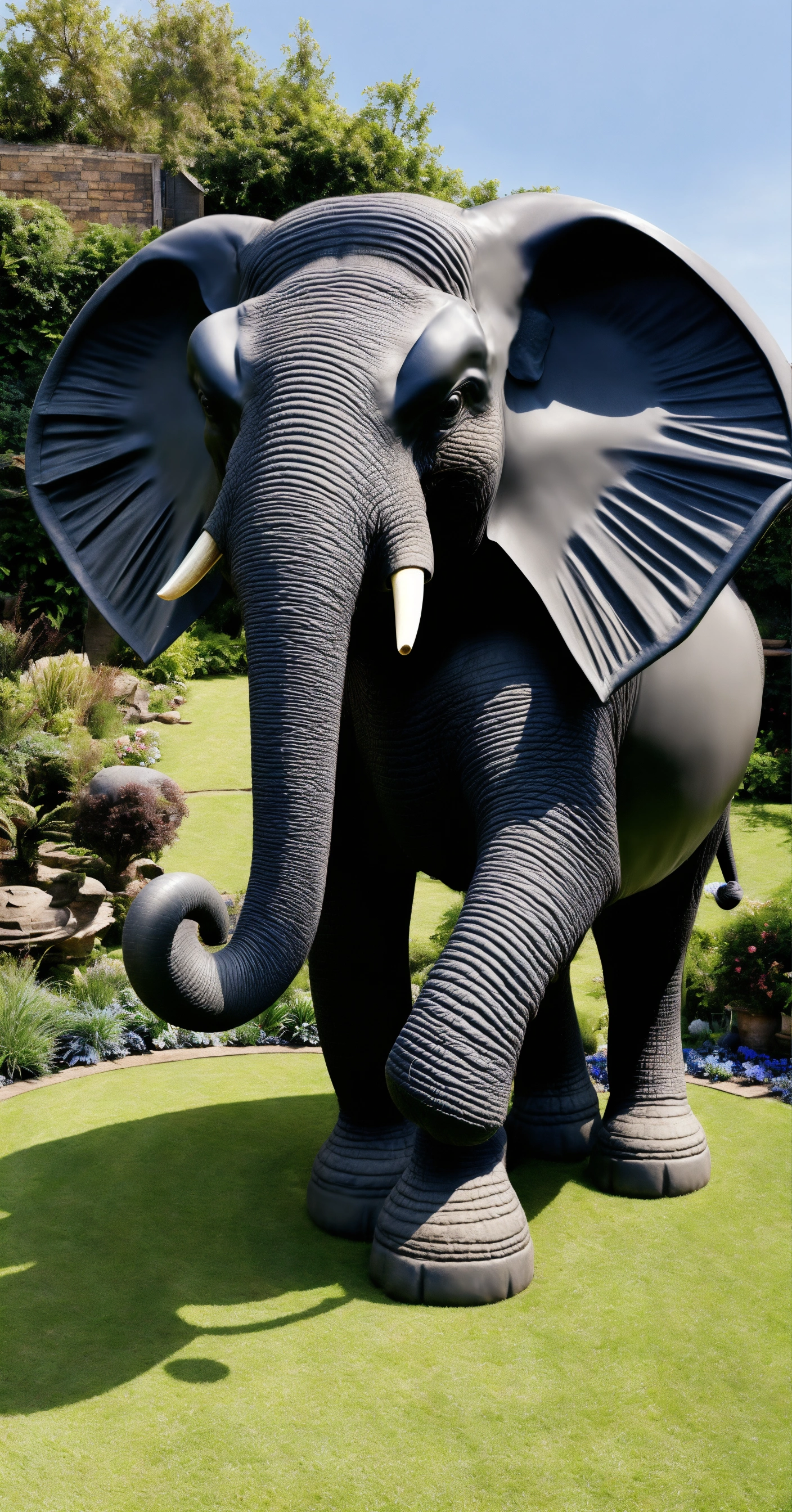 Lexica - Realistic, batman themed elephant, in the garden, amazing ...