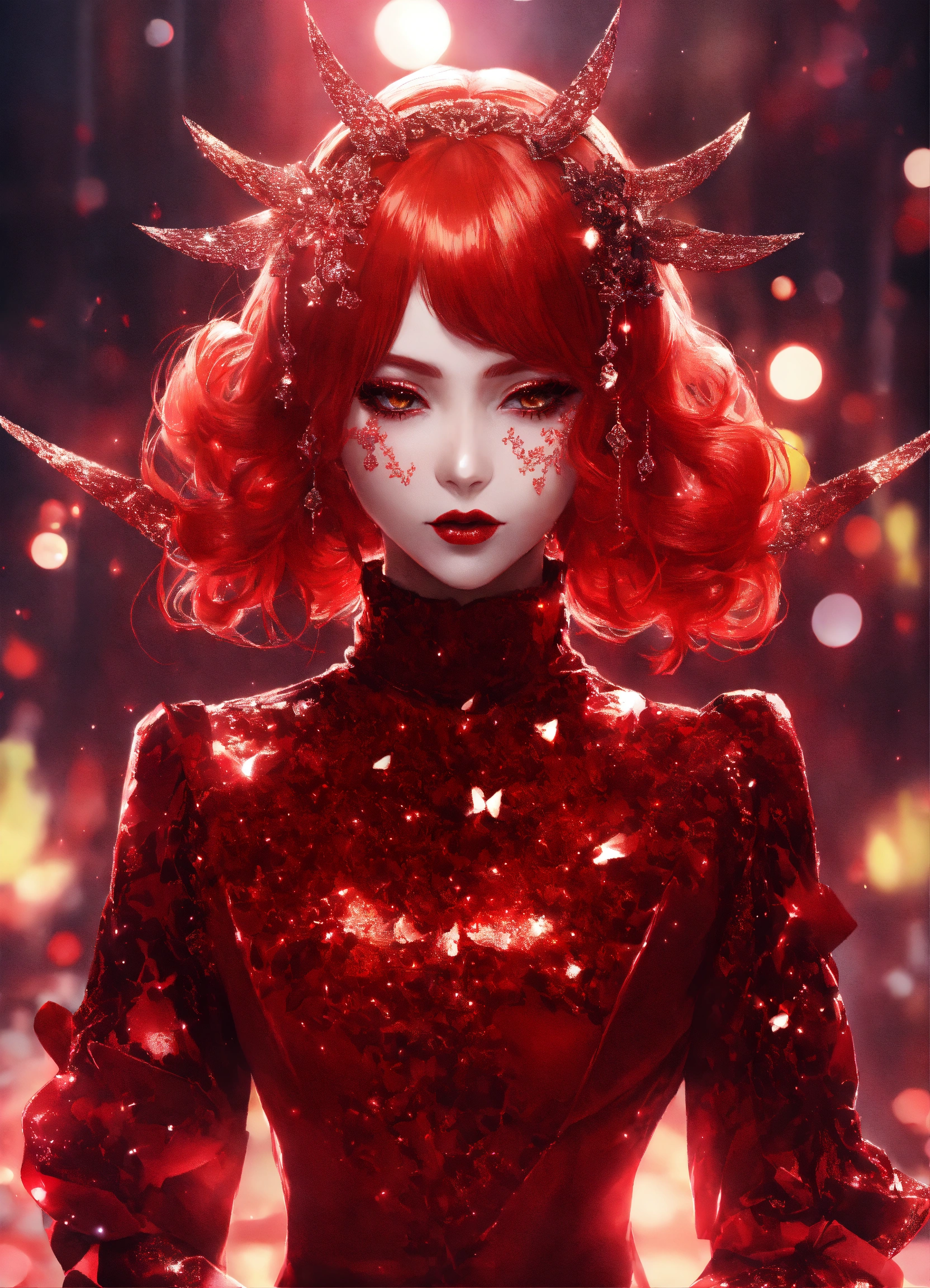 Lexica - Evil malevolent female antagonist, fashion, with red dress ...