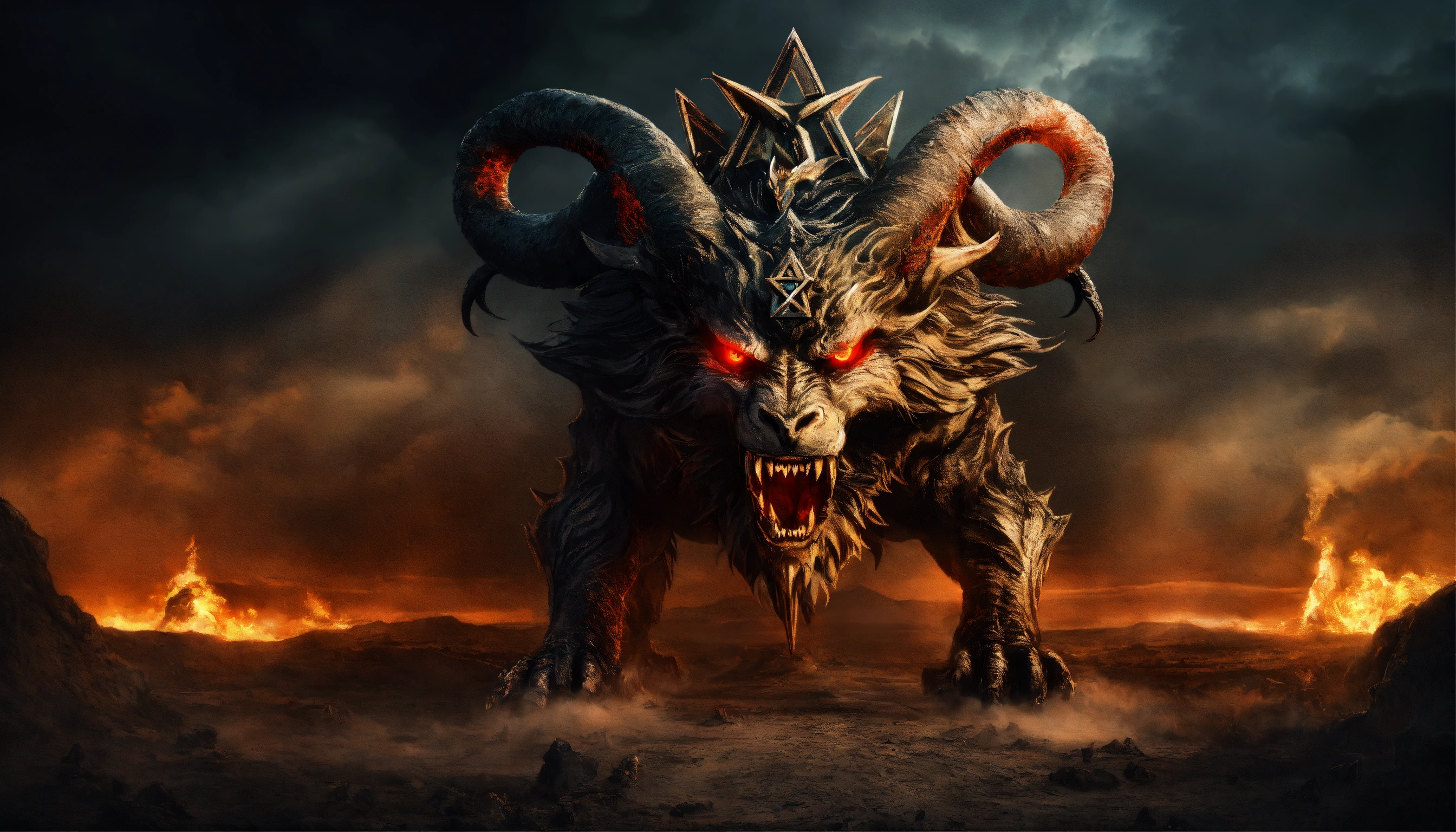 Lexica - Evil demonic Israel flag beast with an armageddon demon ...