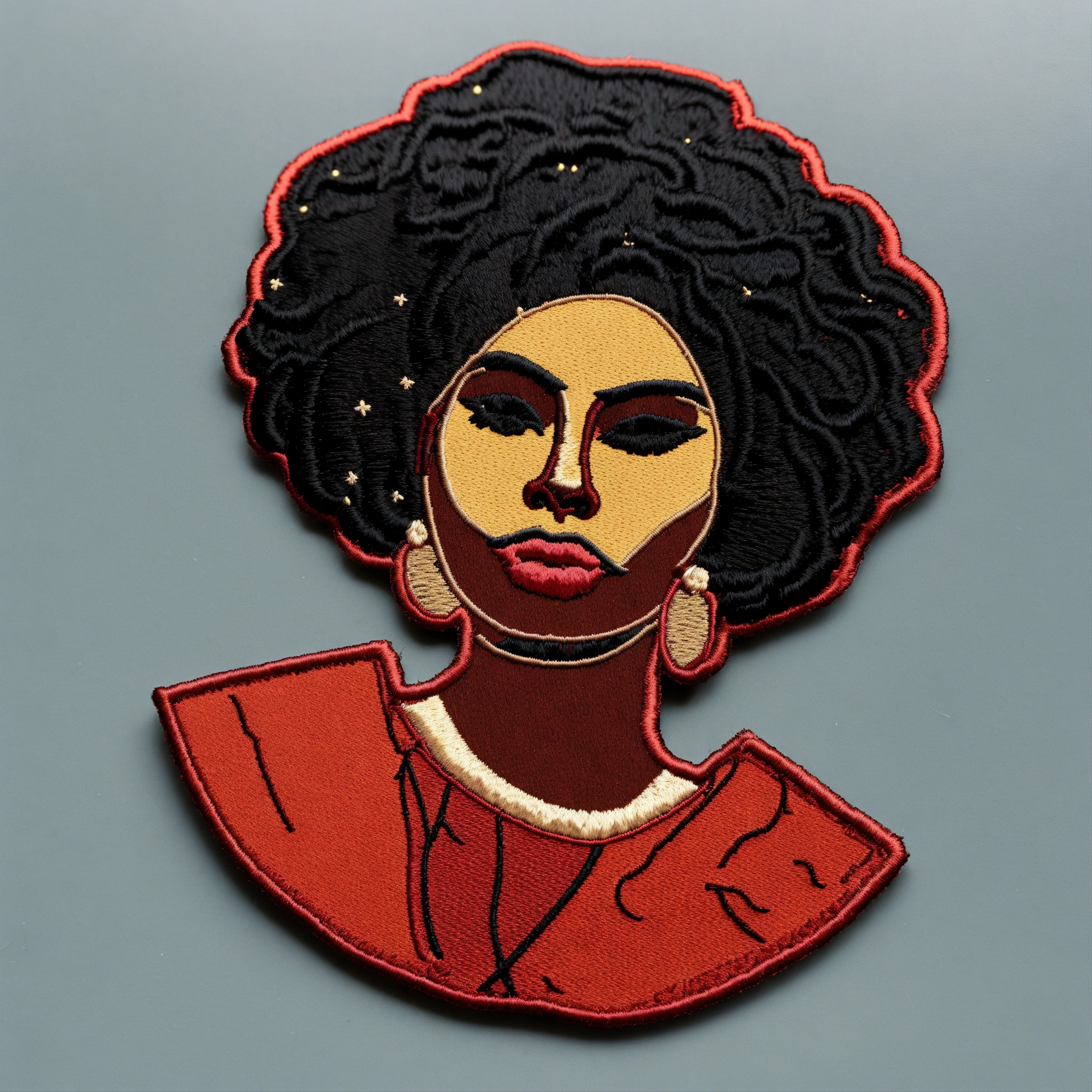 Lexica - Afrocentric embroidery patch, the patch is the face of an ...