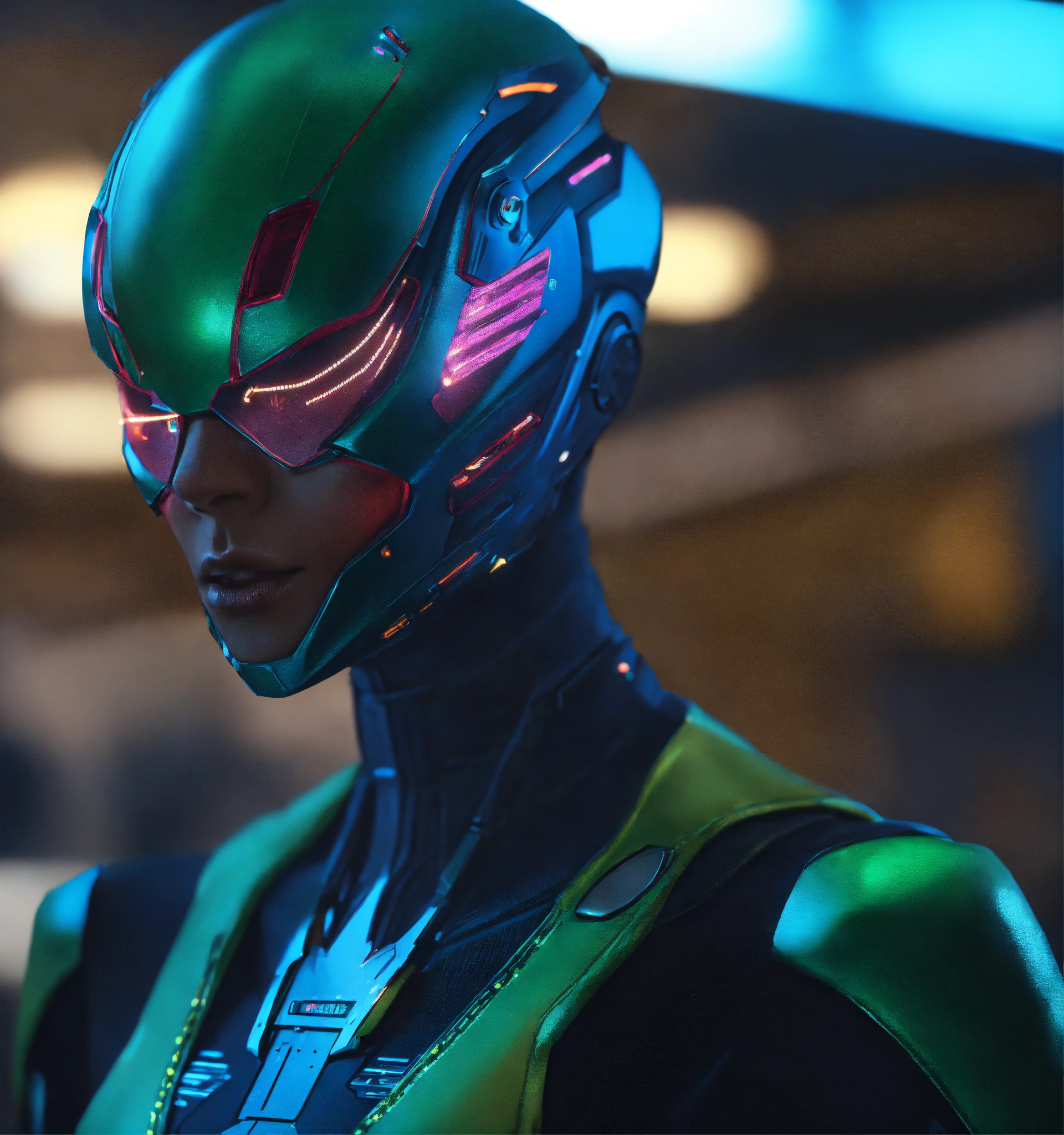 Lexica - Zoom out from an tough serious alien android gangster ...