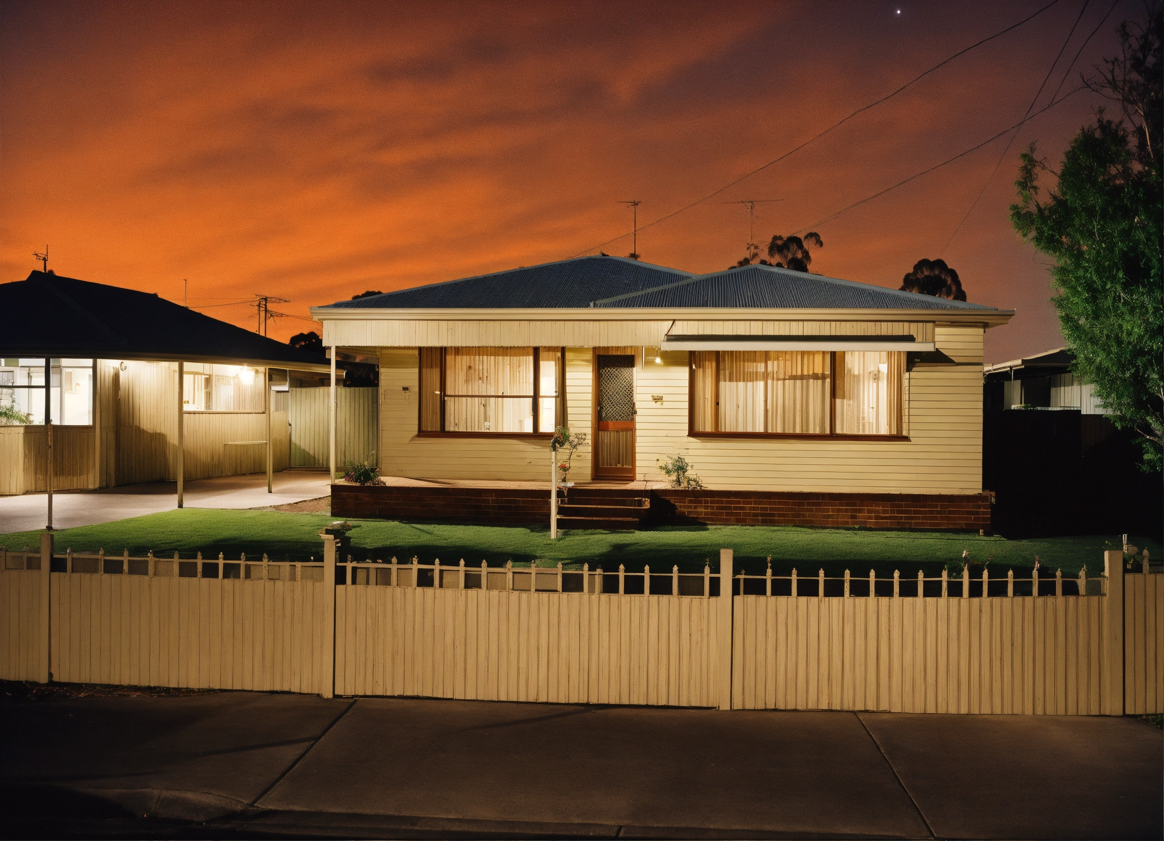 Lexica - A photograph of a retro suburban weatherboard home in ...