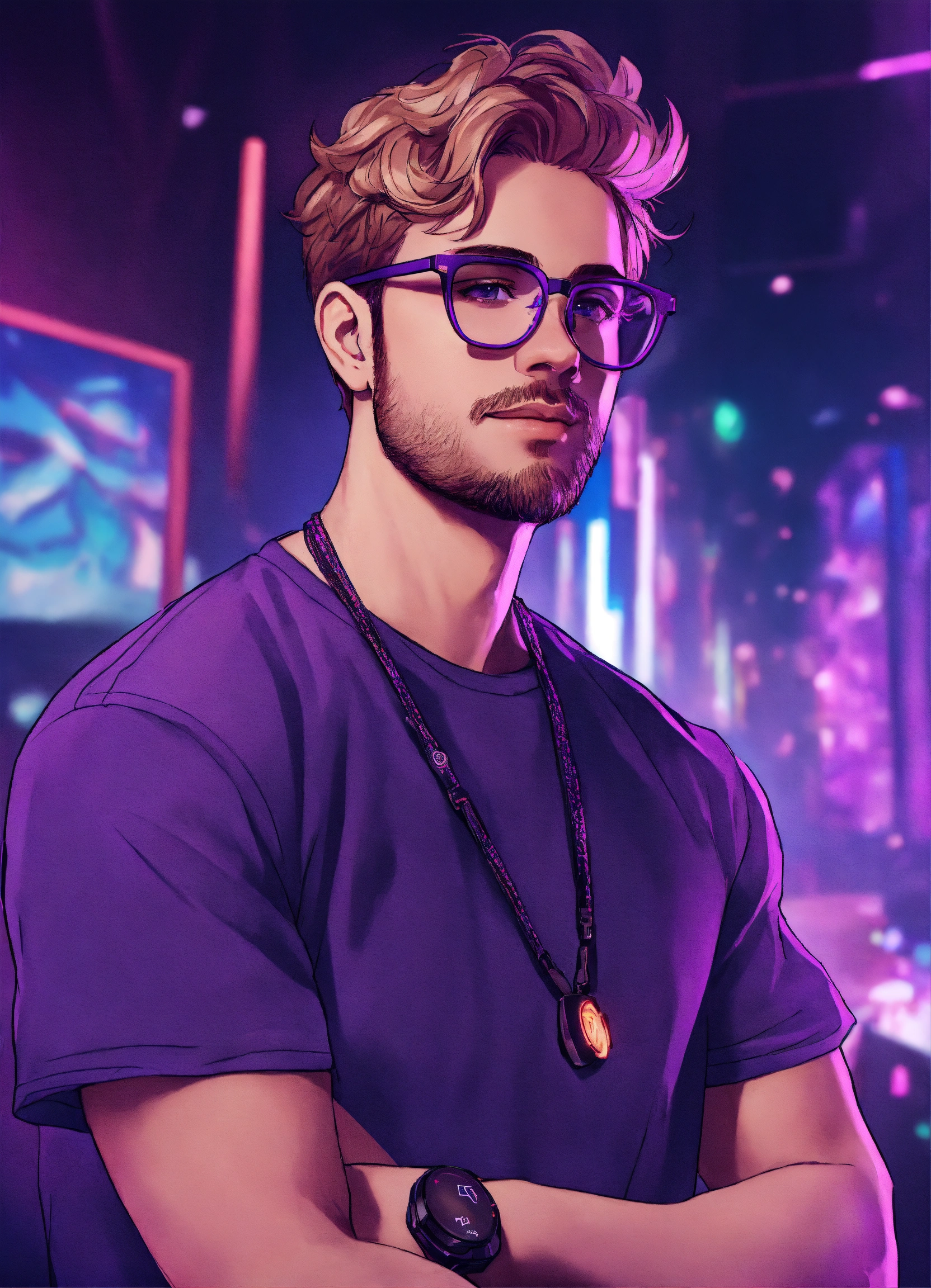 Lexica - A male gaming streamer with dark blonde hair with short wavy ...