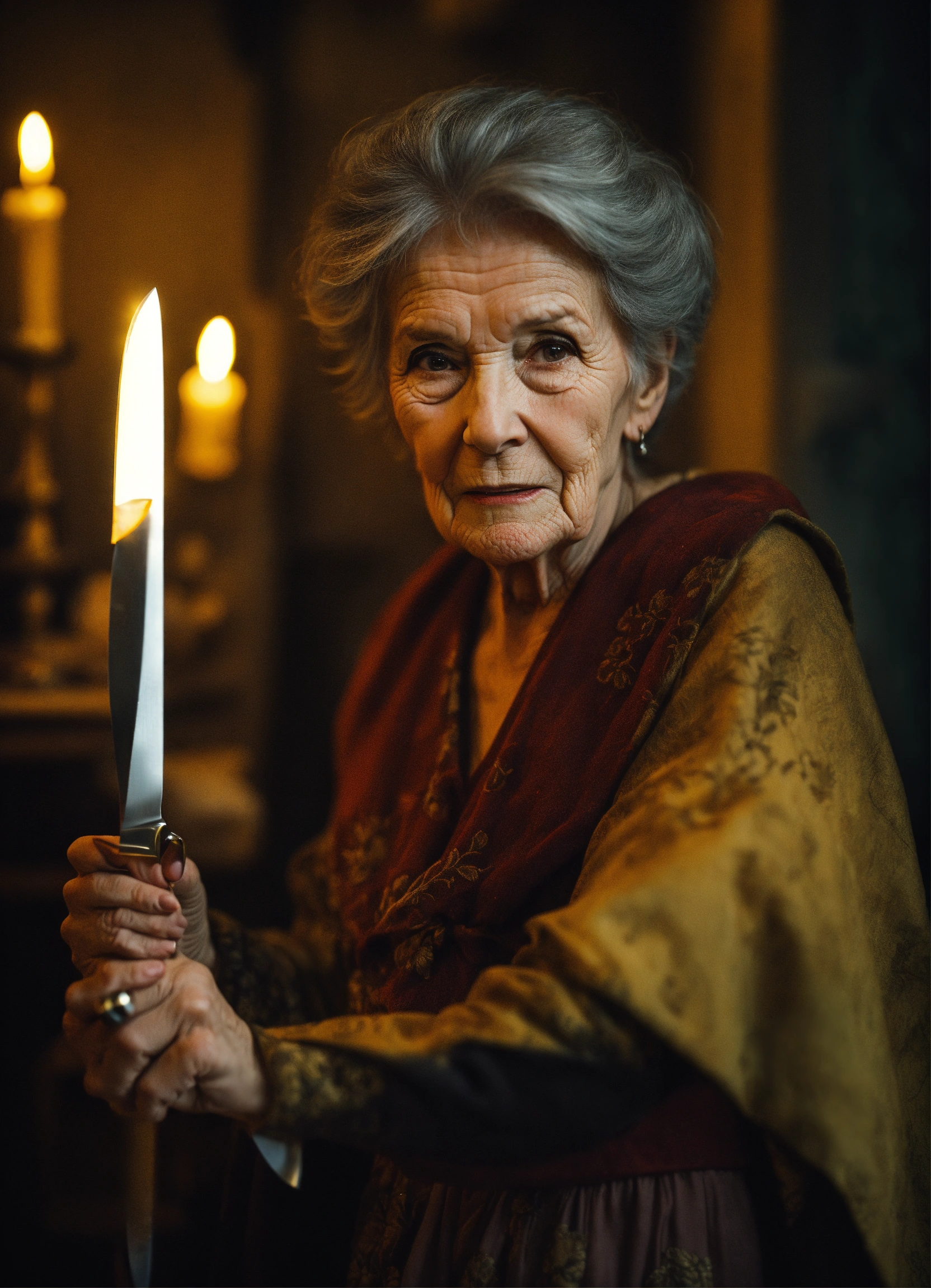 Lexica - An old woman in her 60s of European appearance with a devious ...
