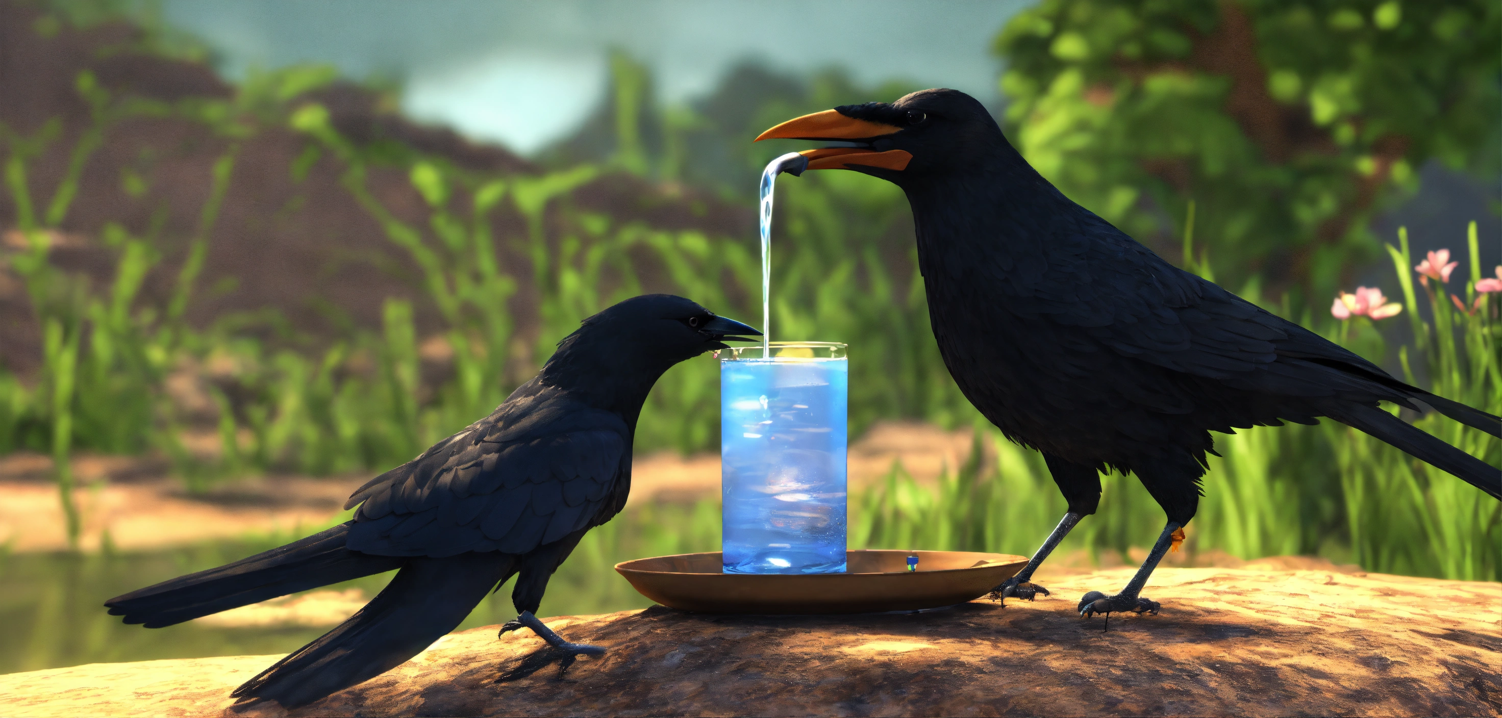 Lexica - 3d animation style The story concerns a thirsty crow that ...