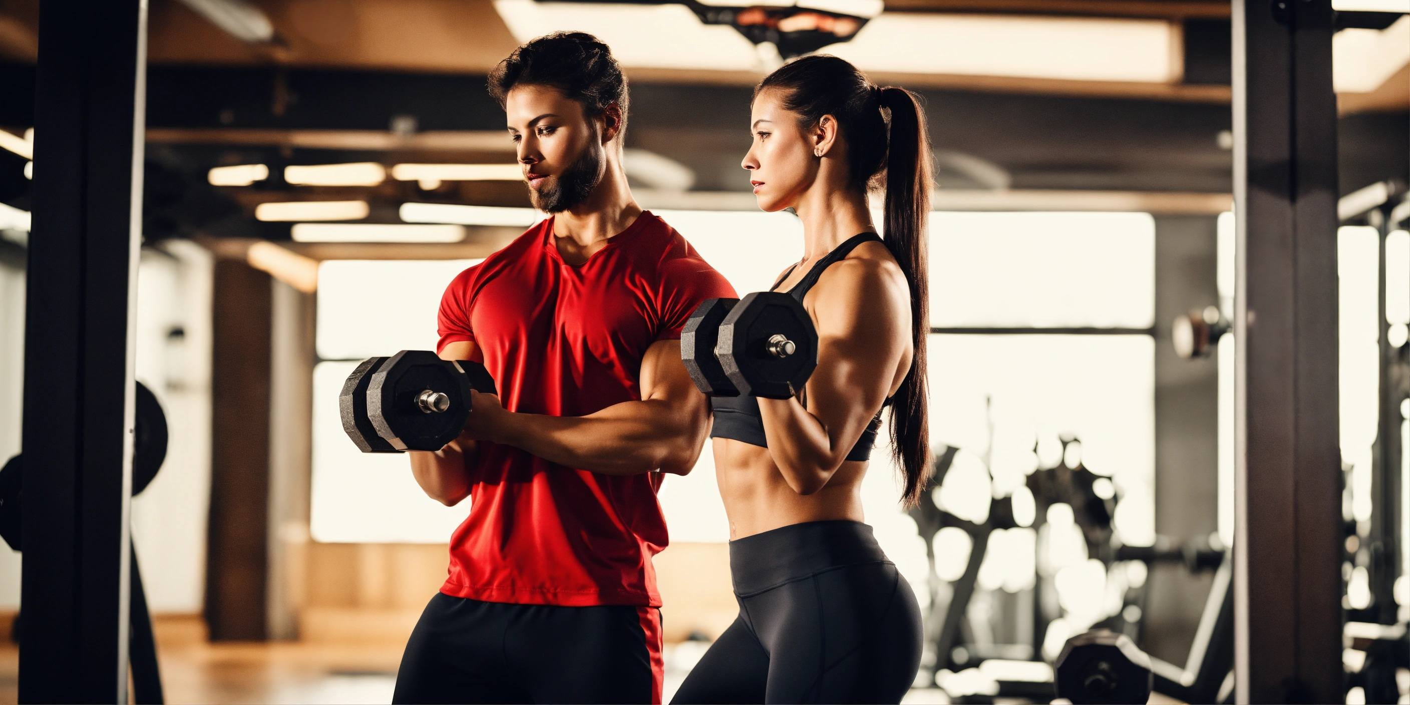 Lexica - Woman with her personal trainer, suitable for a versatile ...